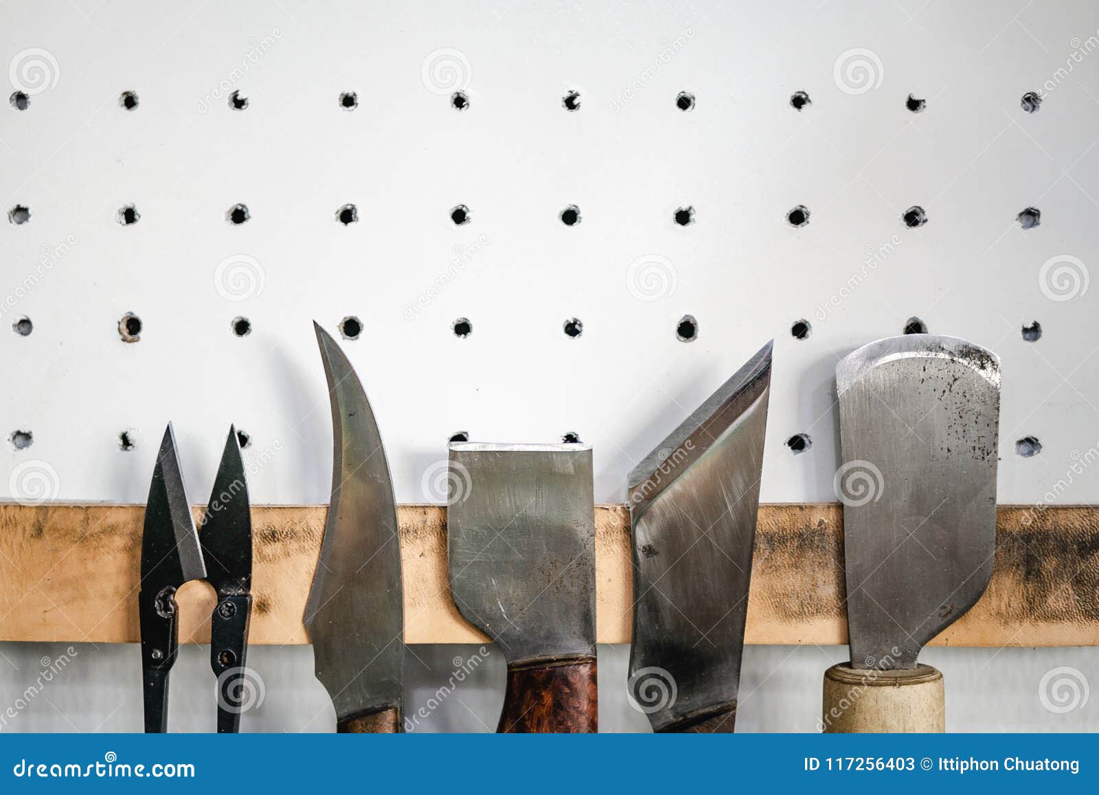 Leather cutter tools. stock image. Image of cotton, board - 117256403