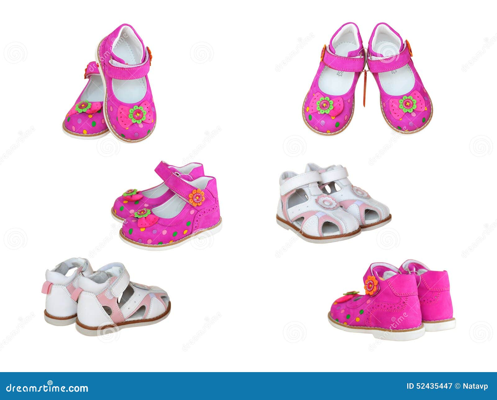 Set of leather girl shoes stock image. Image of objects - 52435447