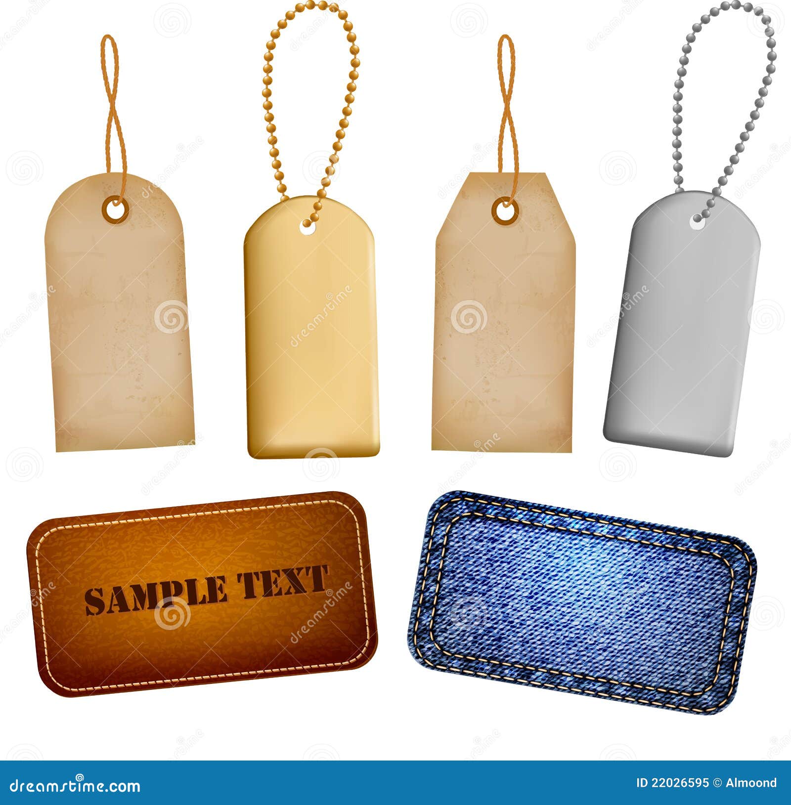 Set of Leather and Jeans Labels and Tags. Vector Stock Vector ...