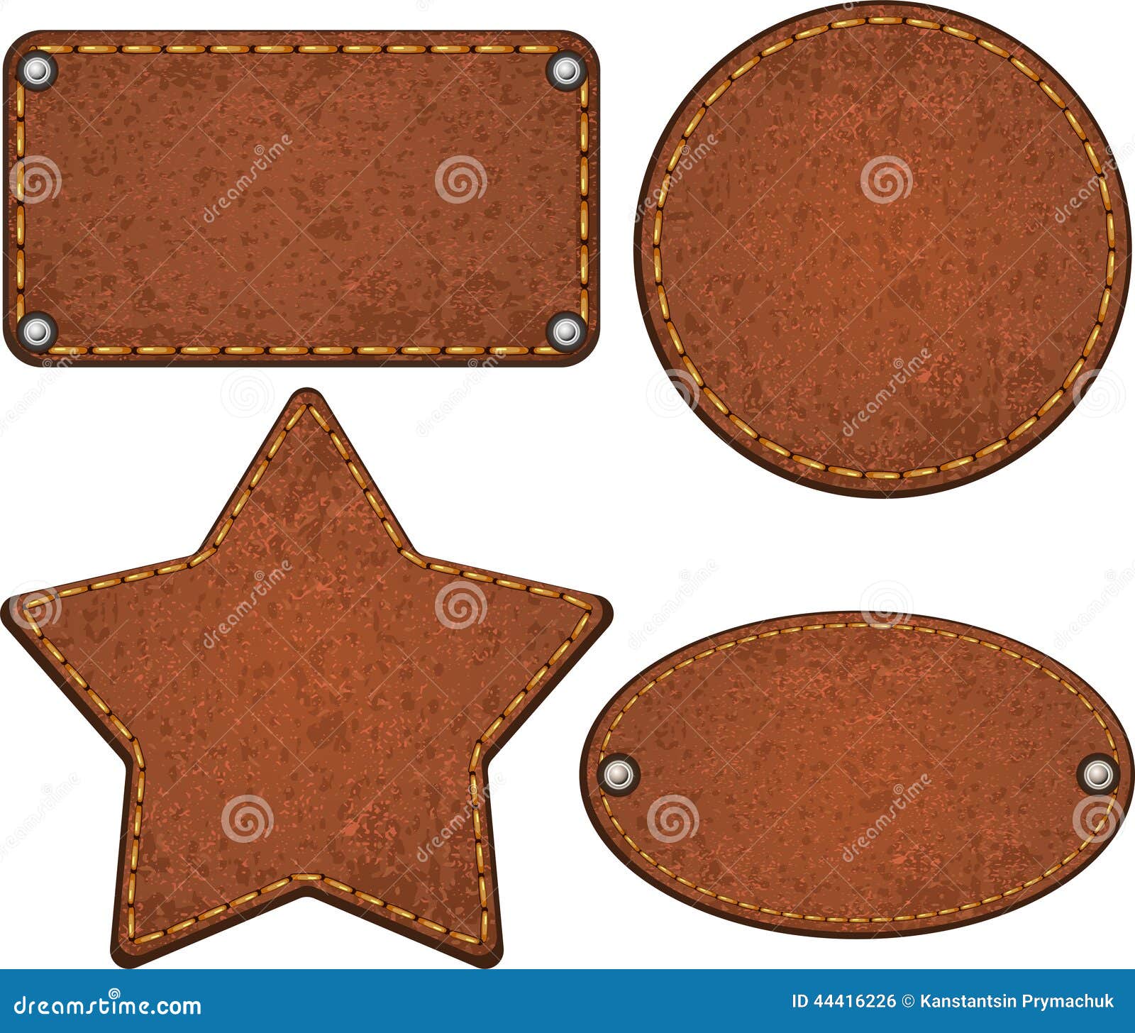 Set of Leather Labels. Vector Illustration Stock Vector - Illustration ...