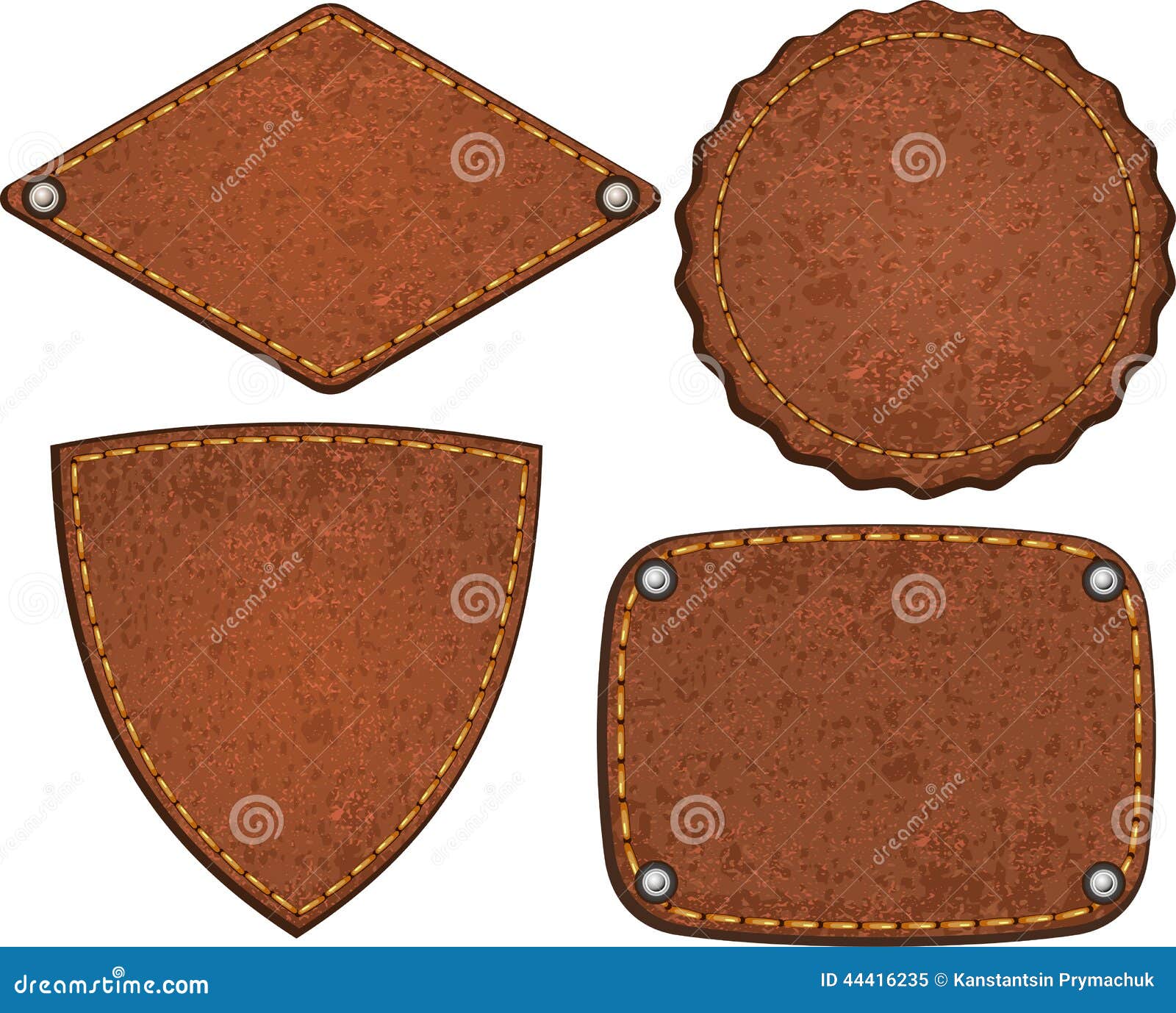 Set of Leather Labels. Vector Illustration Stock Vector - Illustration ...