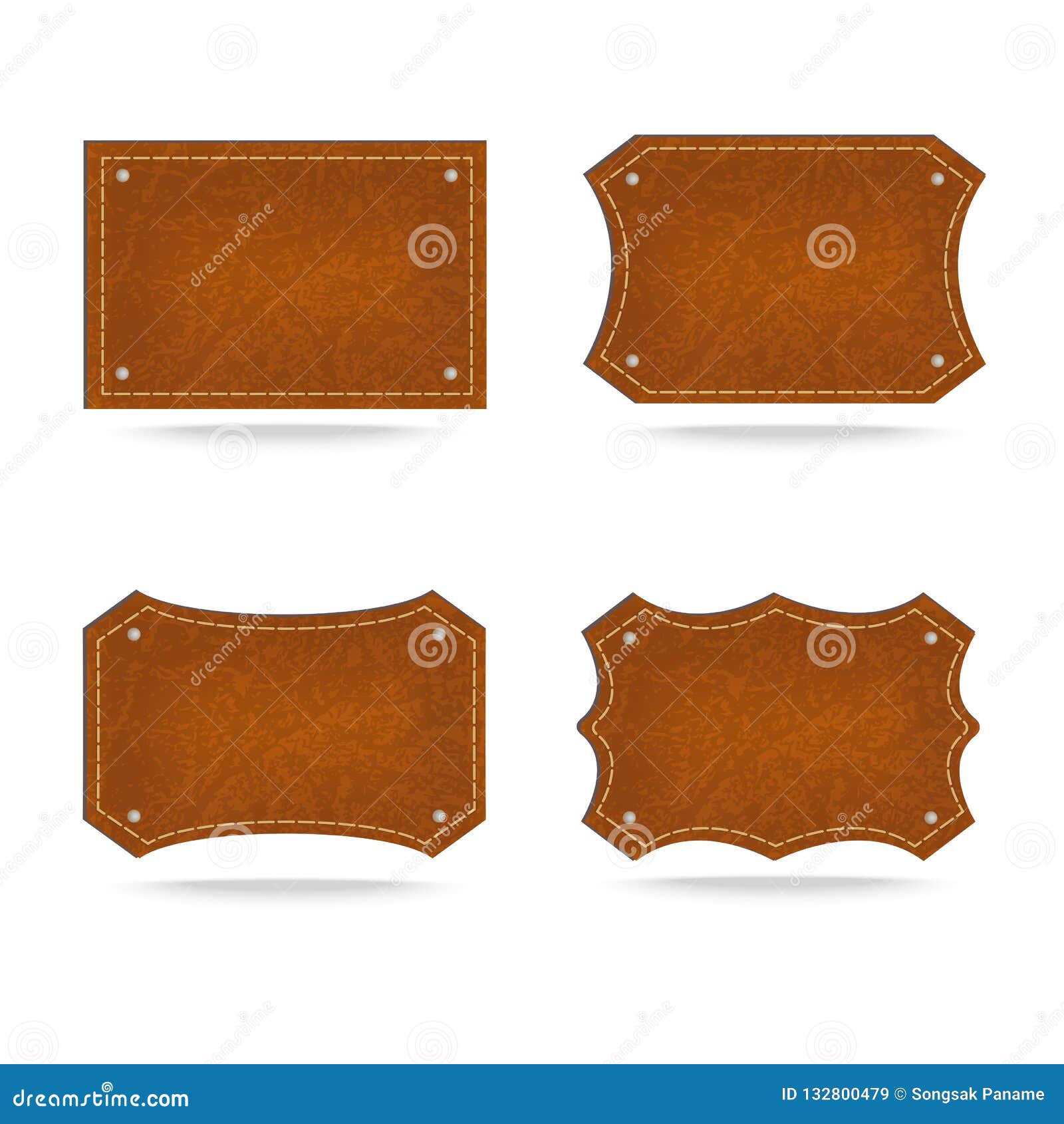 Set of Leather Tag on White Background Stock Vector - Illustration of ...