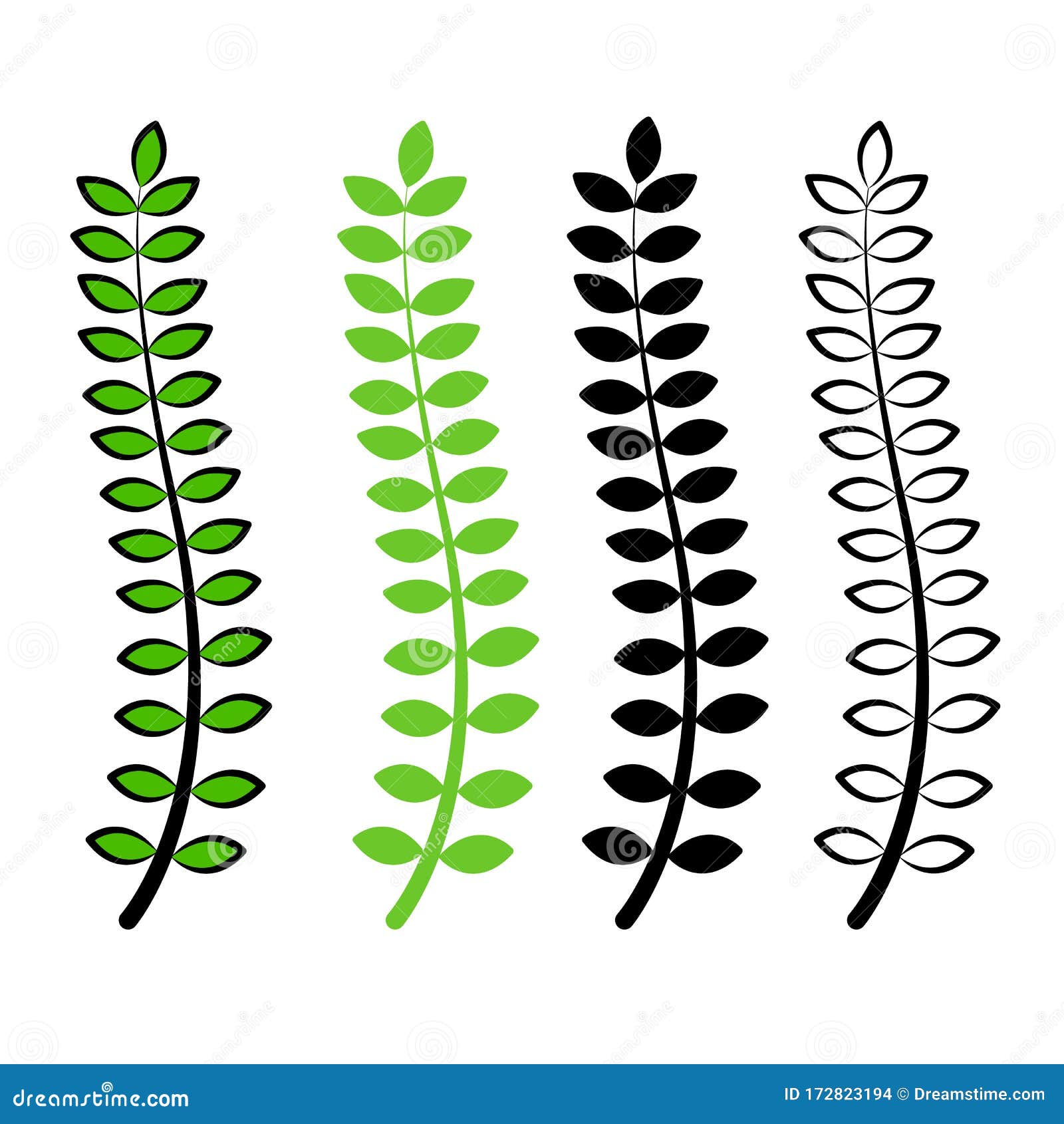 Set of Leaves Design Elements. Vector Illustration Stock Vector ...