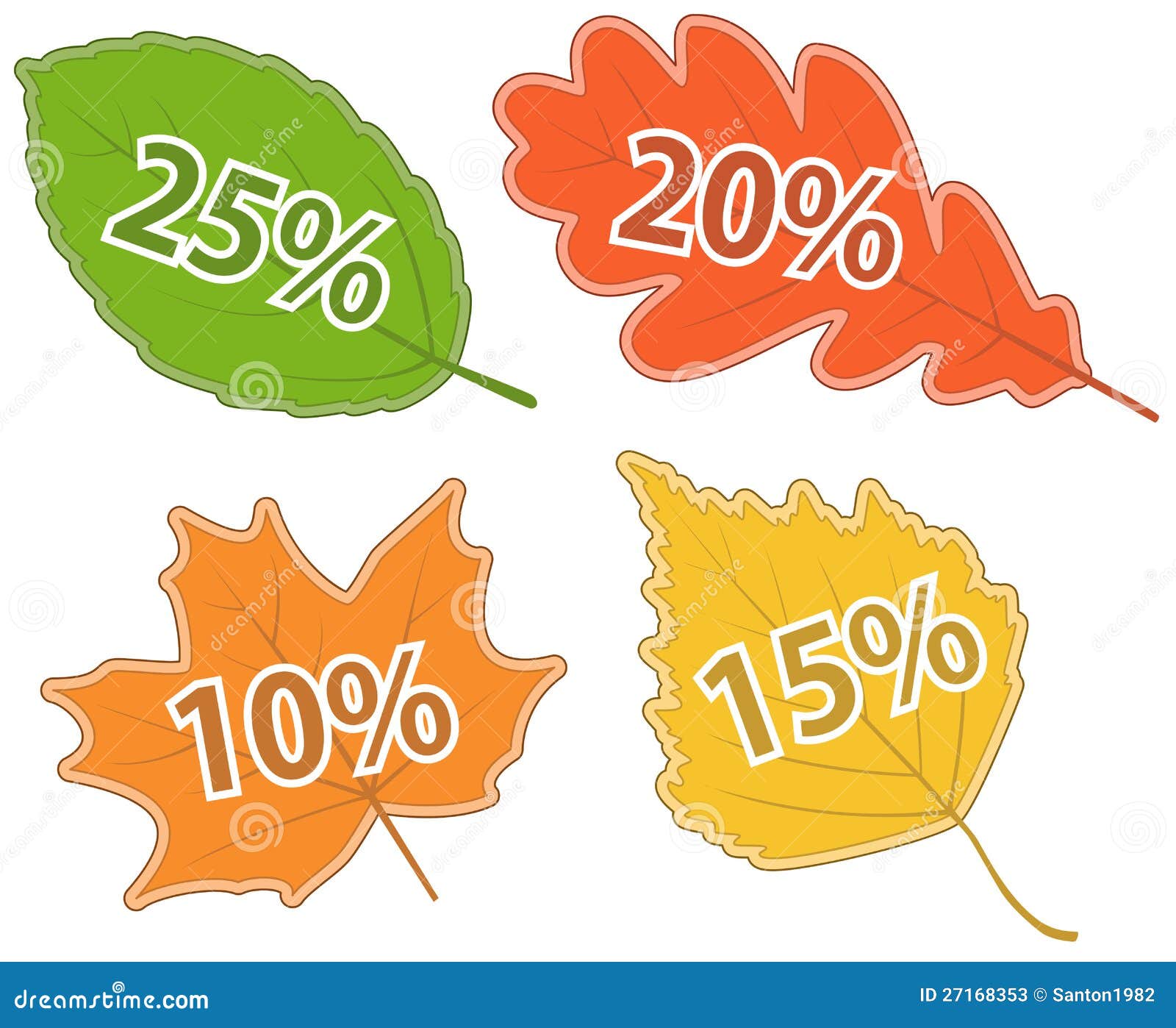 Set of Leaves with Discount Values Stock Vector - Illustration of ... Set of Leaves with Discount Values Stock Vector - Illustration of ...