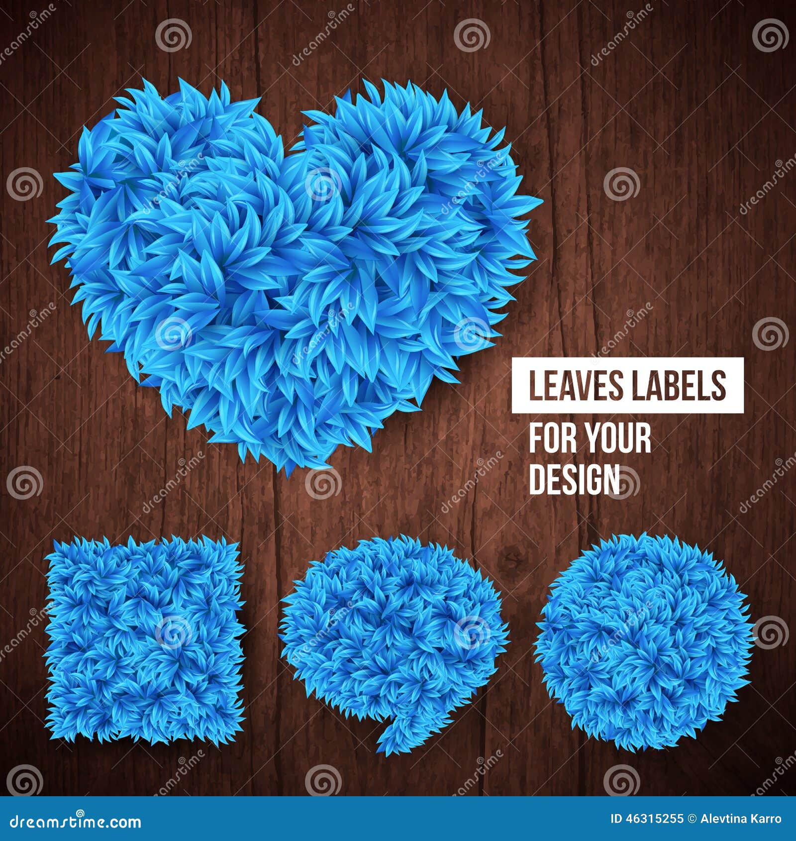 Set of Leaves Labels for Your Design. Stock Vector - Illustration of ...
