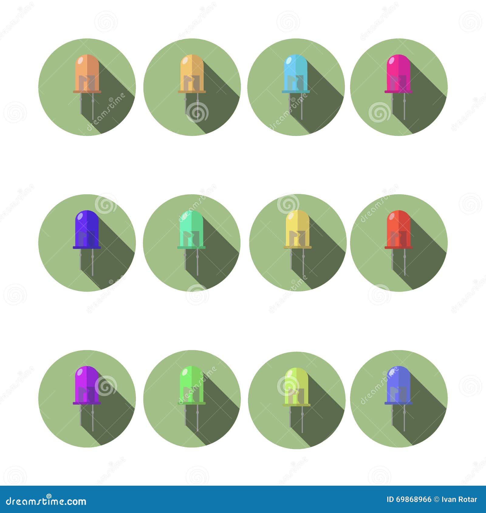 Set of LED stock vector. Illustration of glittering, electronic - 69868966