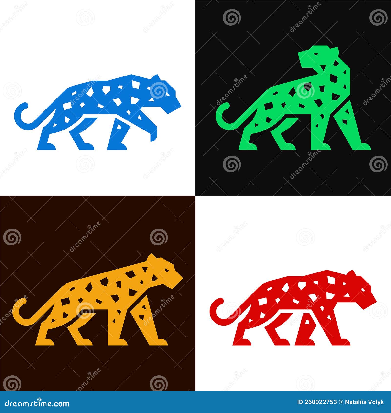 Set of Leopard, Leopard Logo Stock Vector - Illustration of template ...