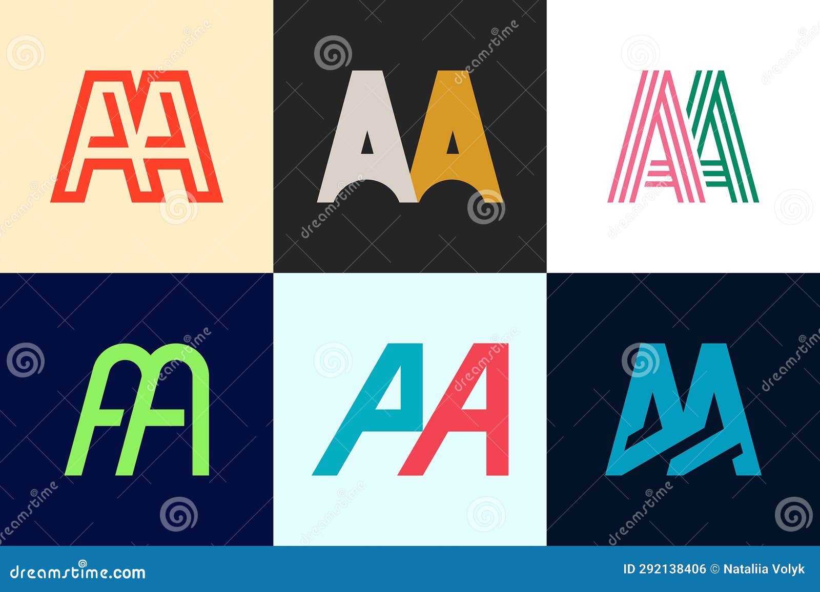 Set of letter AA logos stock illustration. Illustration of line - 292138406