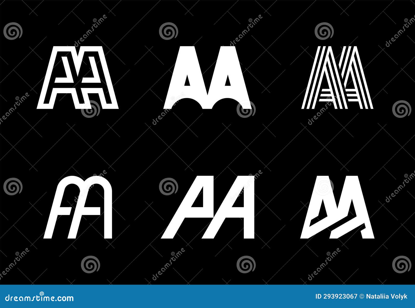Set of letter AA logos stock vector. Illustration of icon - 293923067