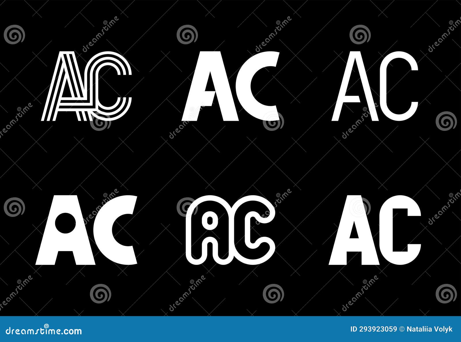 Set of letter AC logos stock vector. Illustration of element - 293923059
