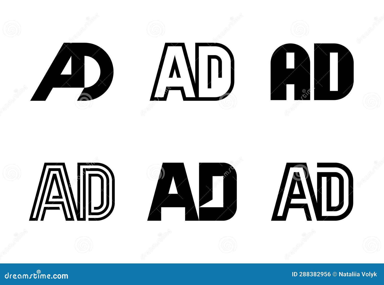 Set of letter AD logos stock illustration. Illustration of logos ...