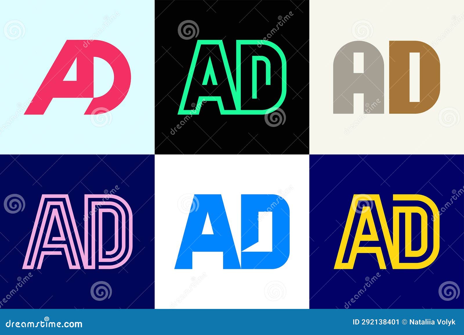 Set of letter AD logos stock illustration. Illustration of line - 292138401