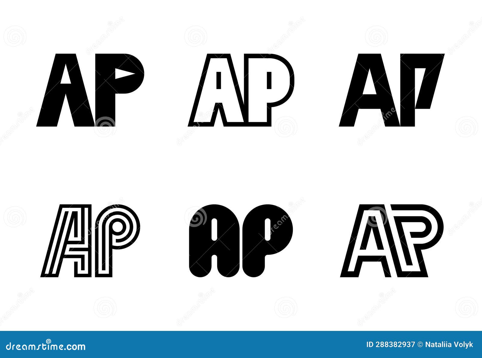Set of letter AP logos stock vector. Illustration of logo - 288382937