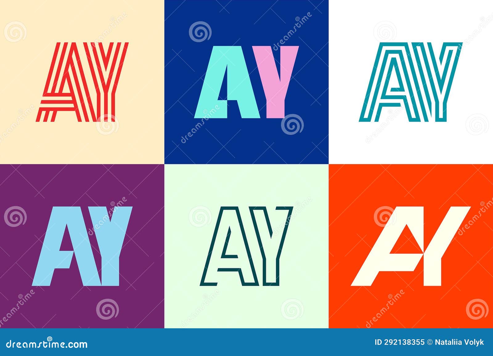 Set of letter AY logos stock illustration. Illustration of line - 292138355