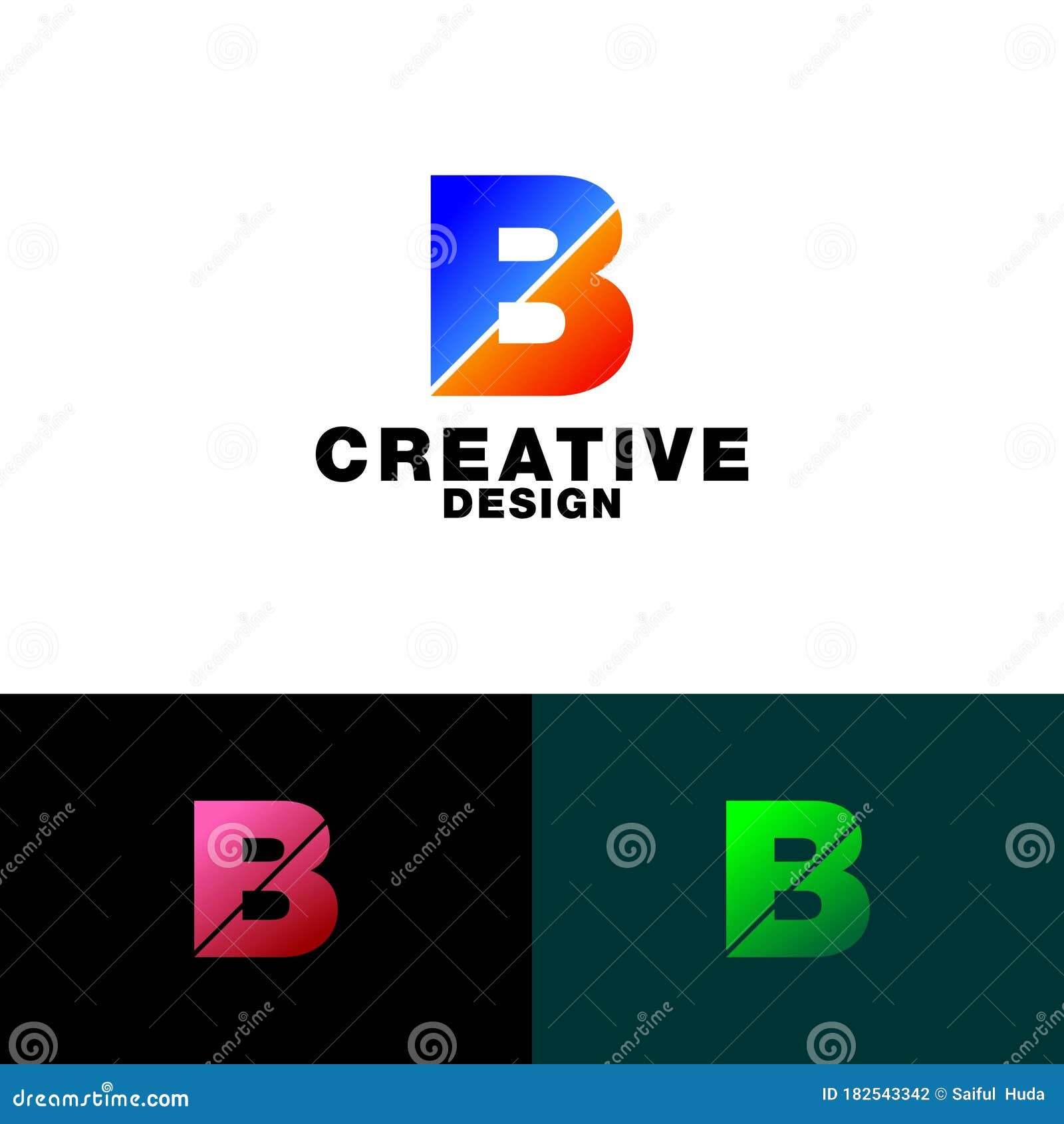 Set of Letter B Simple Logo Icon Design Vector. Stock Vector ...