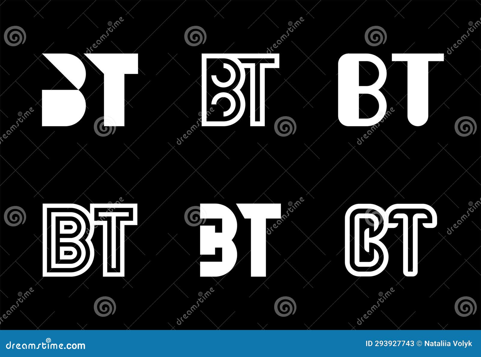 Set of letter BT logos stock vector. Illustration of abstract - 293927743