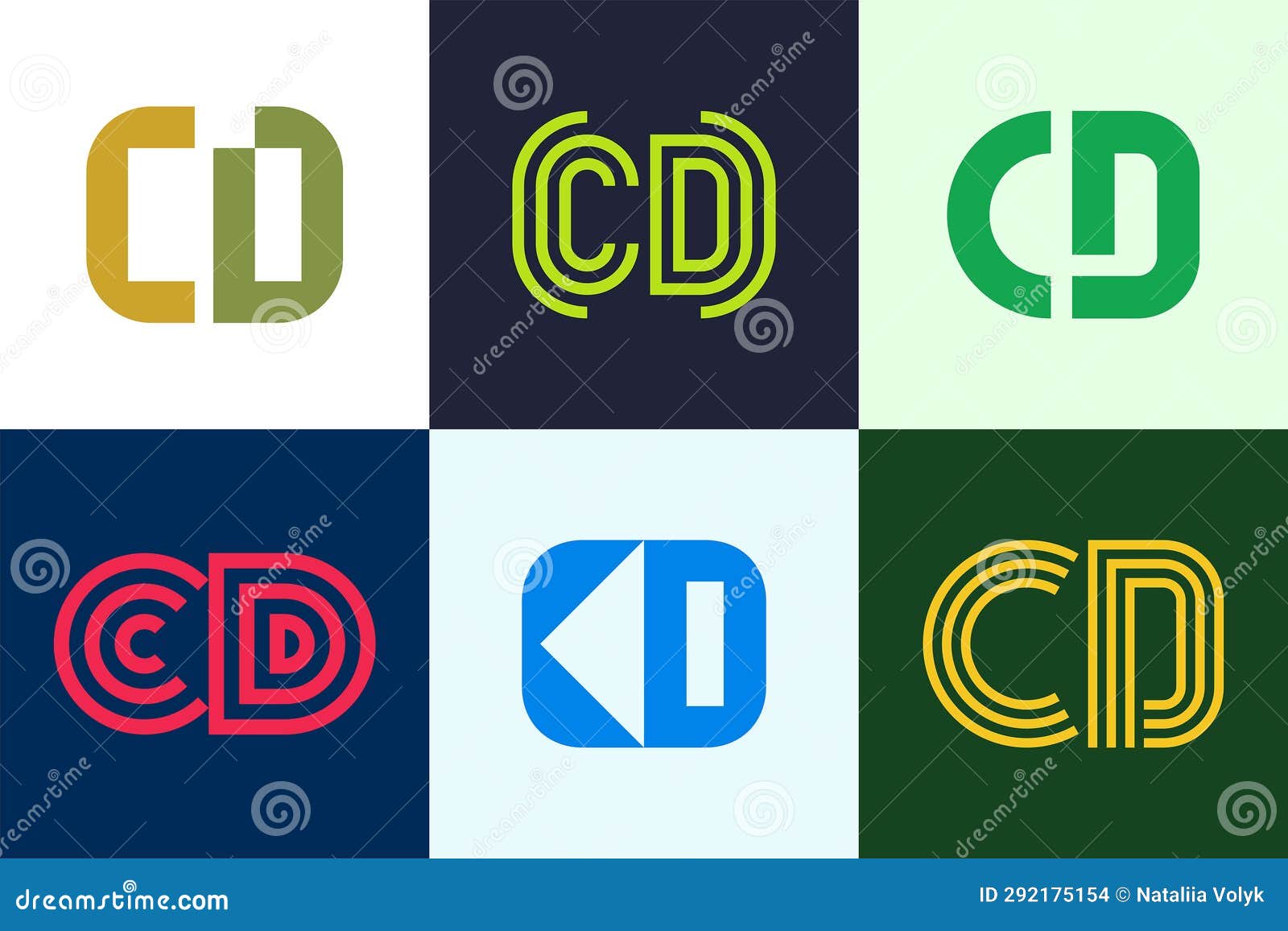Set of letter CD logos stock vector. Illustration of circle - 292175154