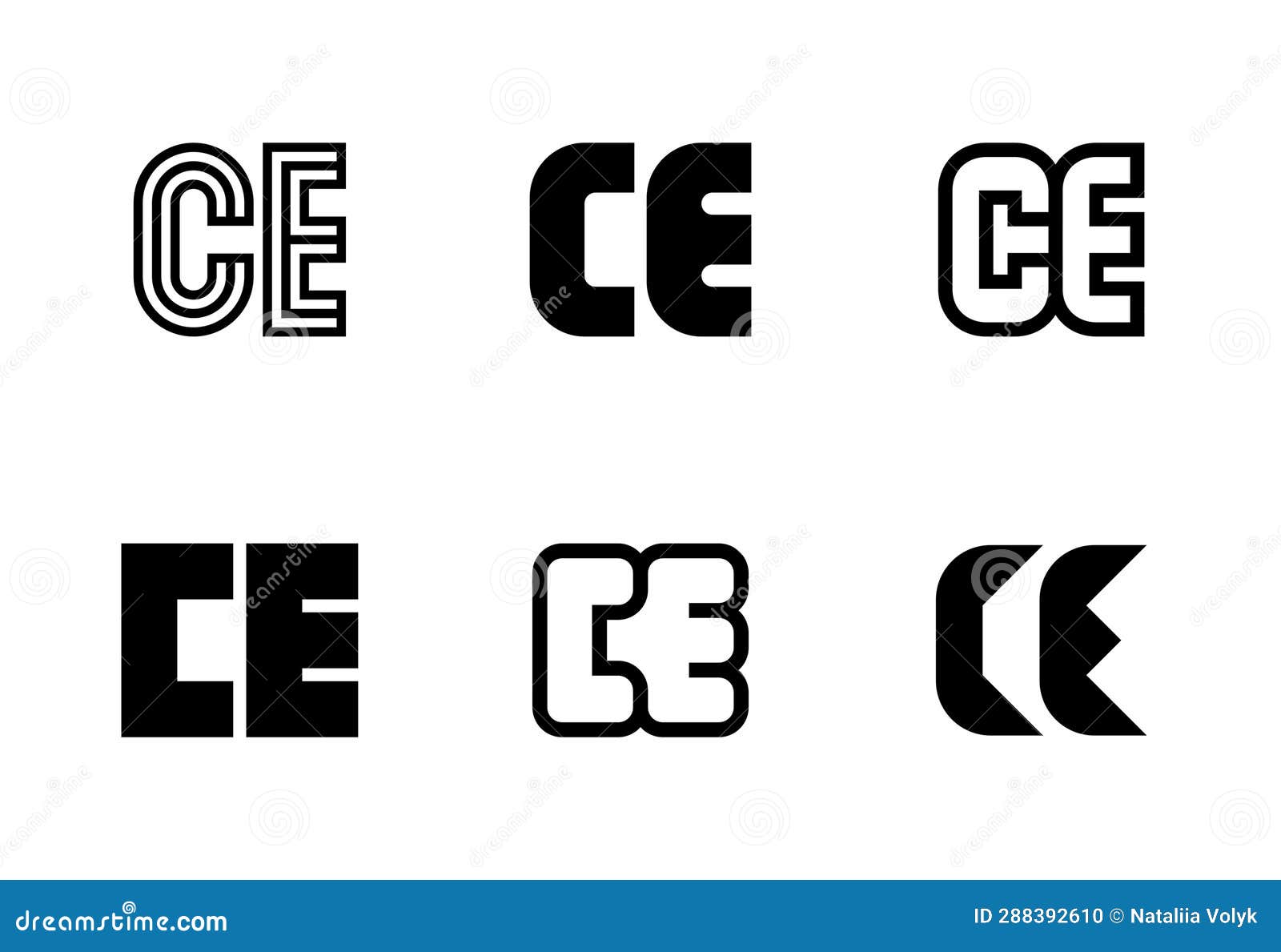 Set of letter CE logos stock illustration. Illustration of business ...