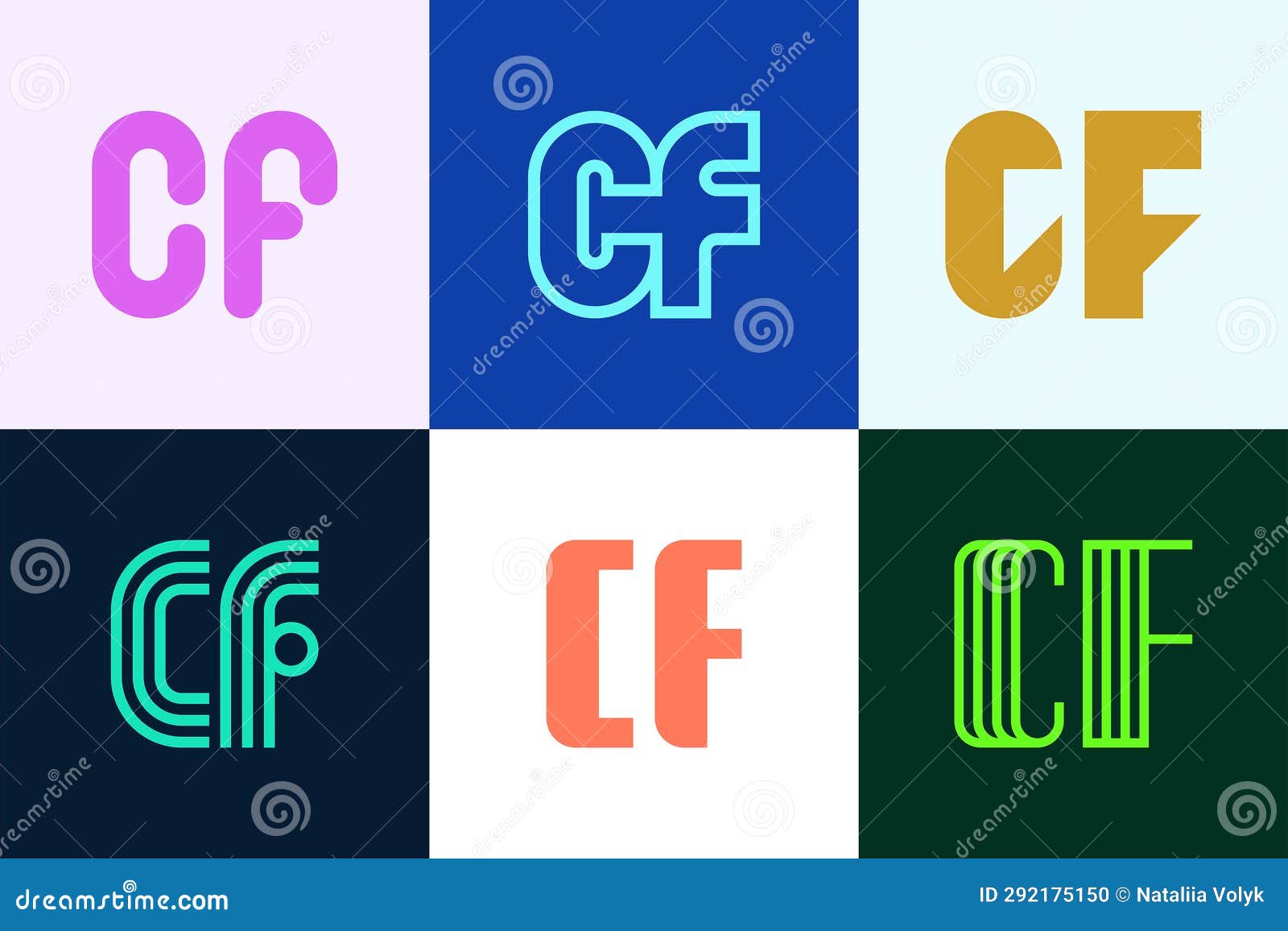 Set of letter CF logos stock illustration. Illustration of element ...
