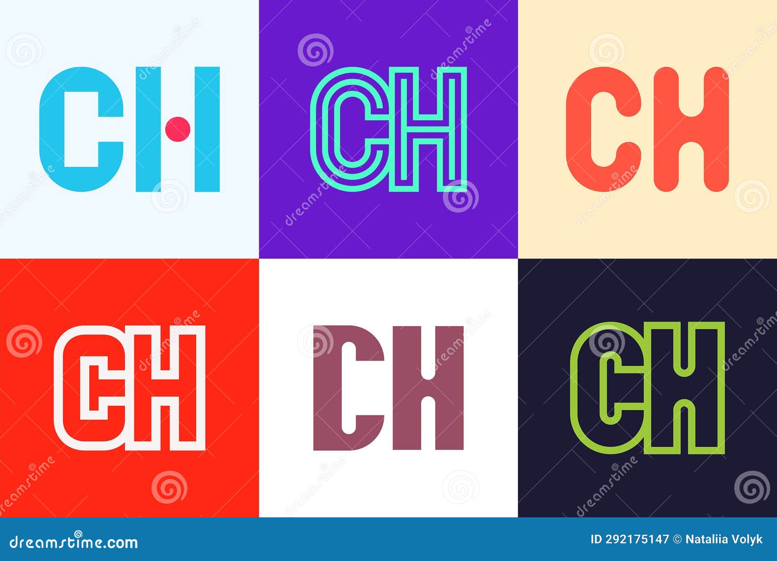 Set of letter CH logos stock illustration. Illustration of element ...