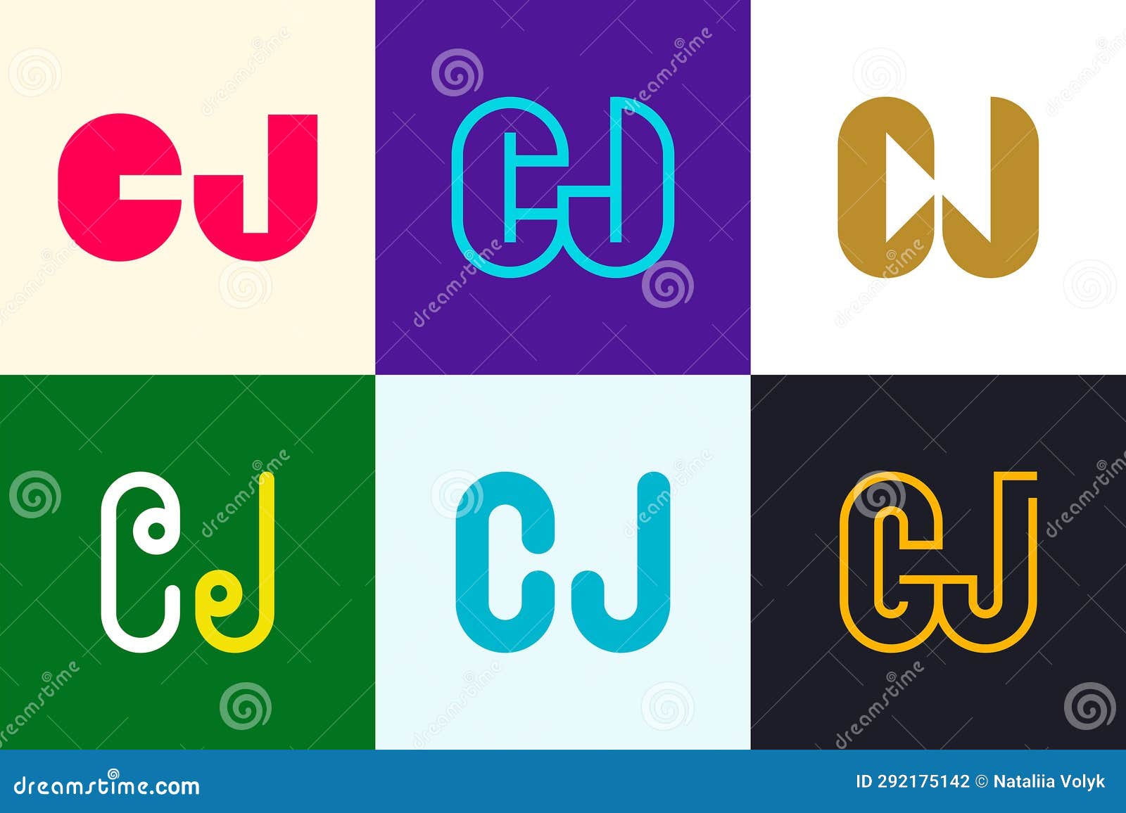Set of letter CJ logos stock vector. Illustration of logo - 292175142