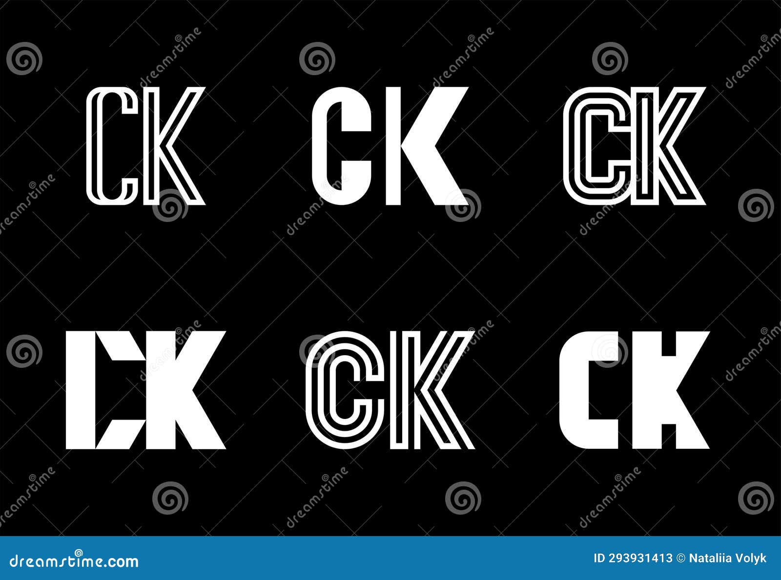 Set of letter CK logos stock vector. Illustration of flow - 293931413