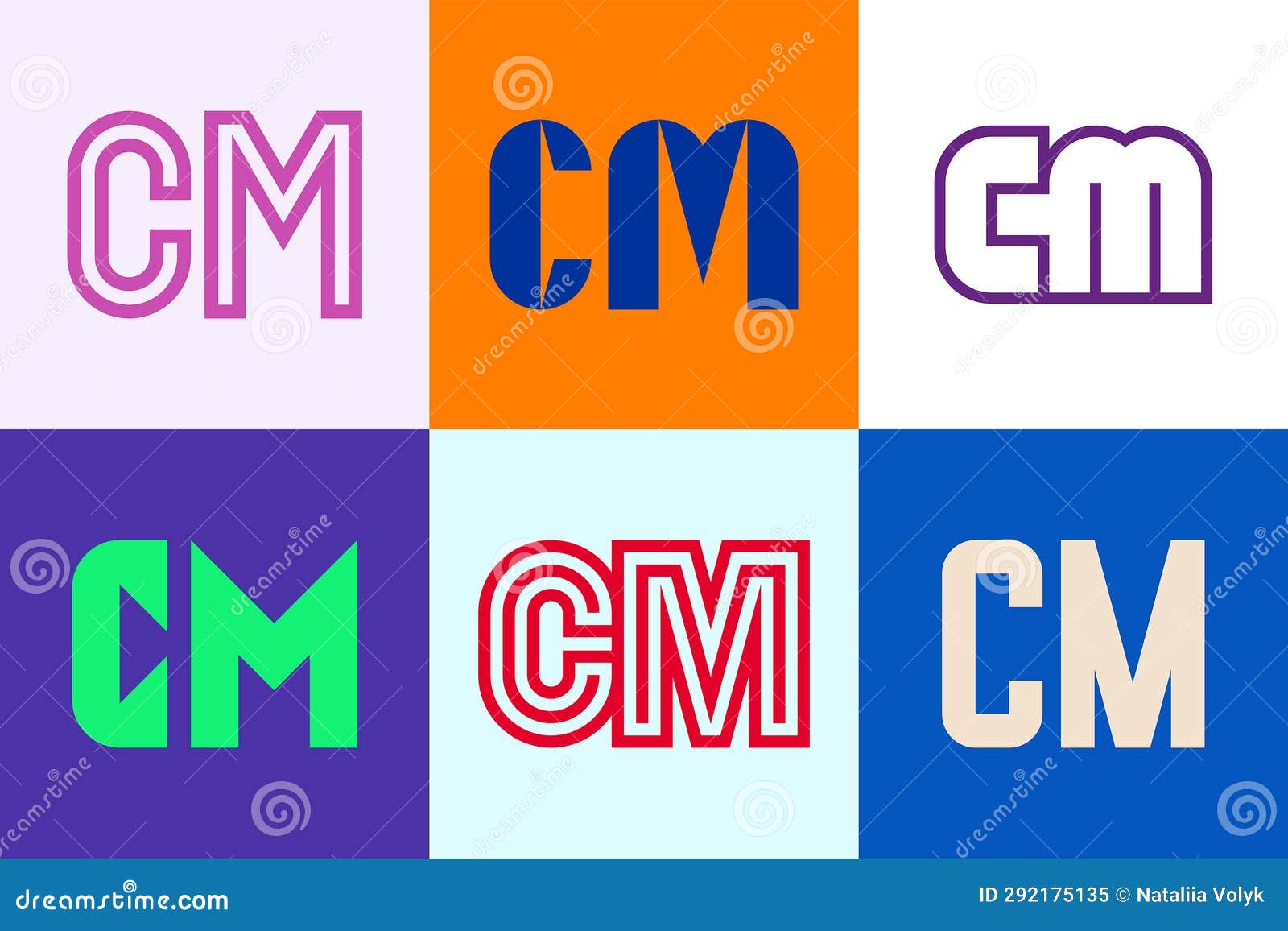 Set of letter CM logos stock vector. Illustration of blue - 292175135