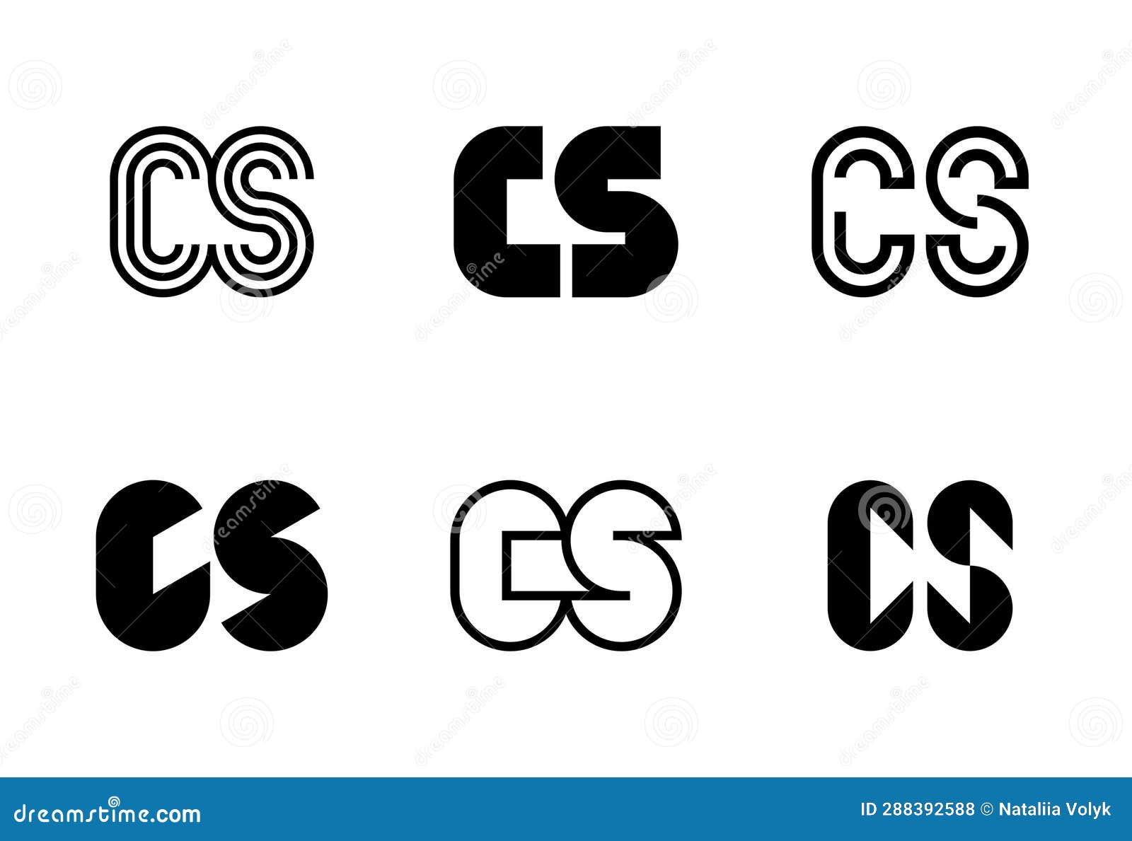 Set of letter CS logos stock illustration. Illustration of button ...