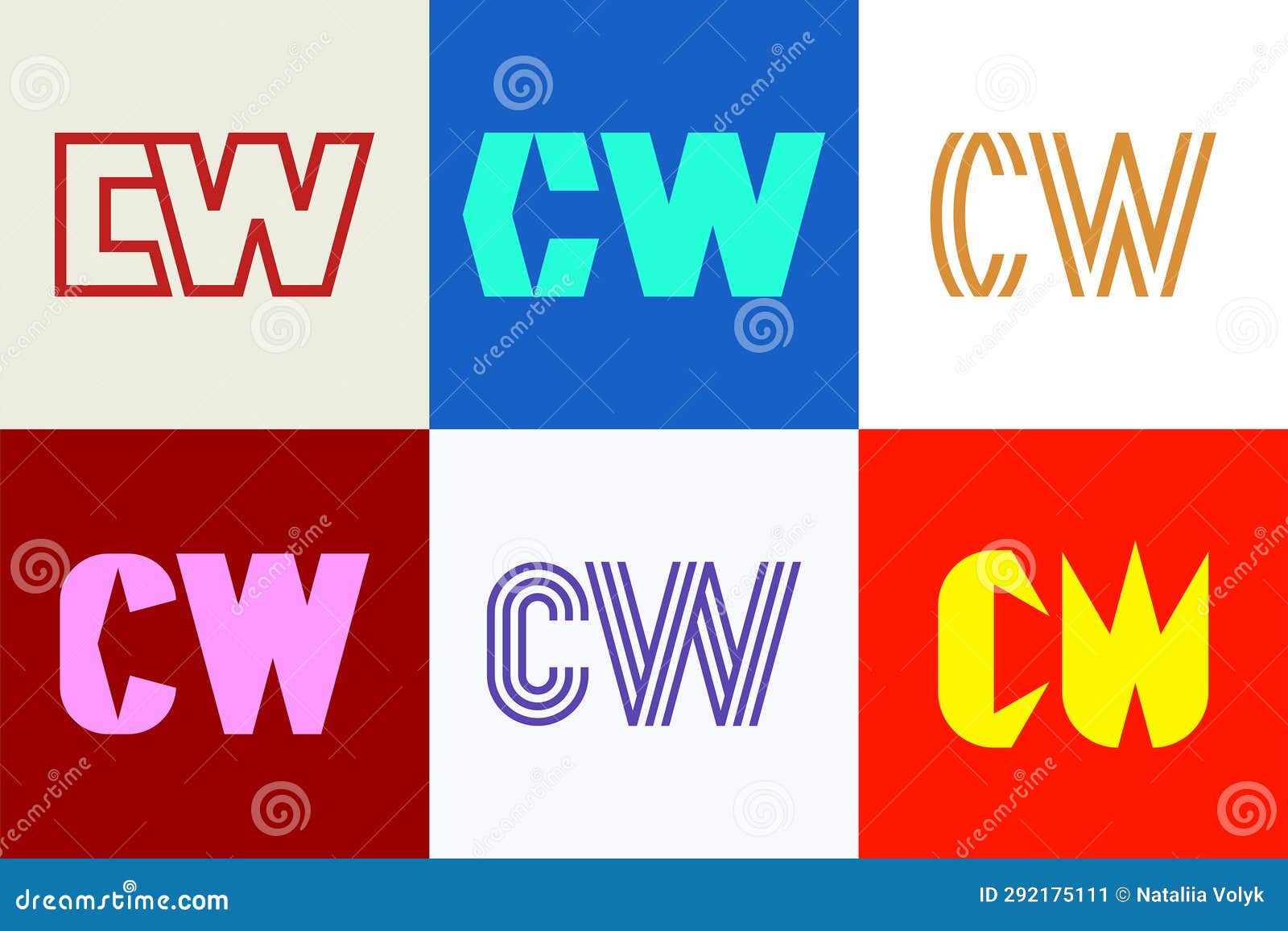 Set of letter CW logos stock vector. Illustration of concept - 292175111