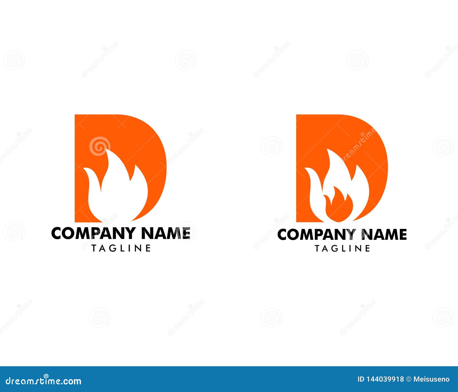 Set of Letter D with Flame Fire Vector Logo Design Stock Vector ...