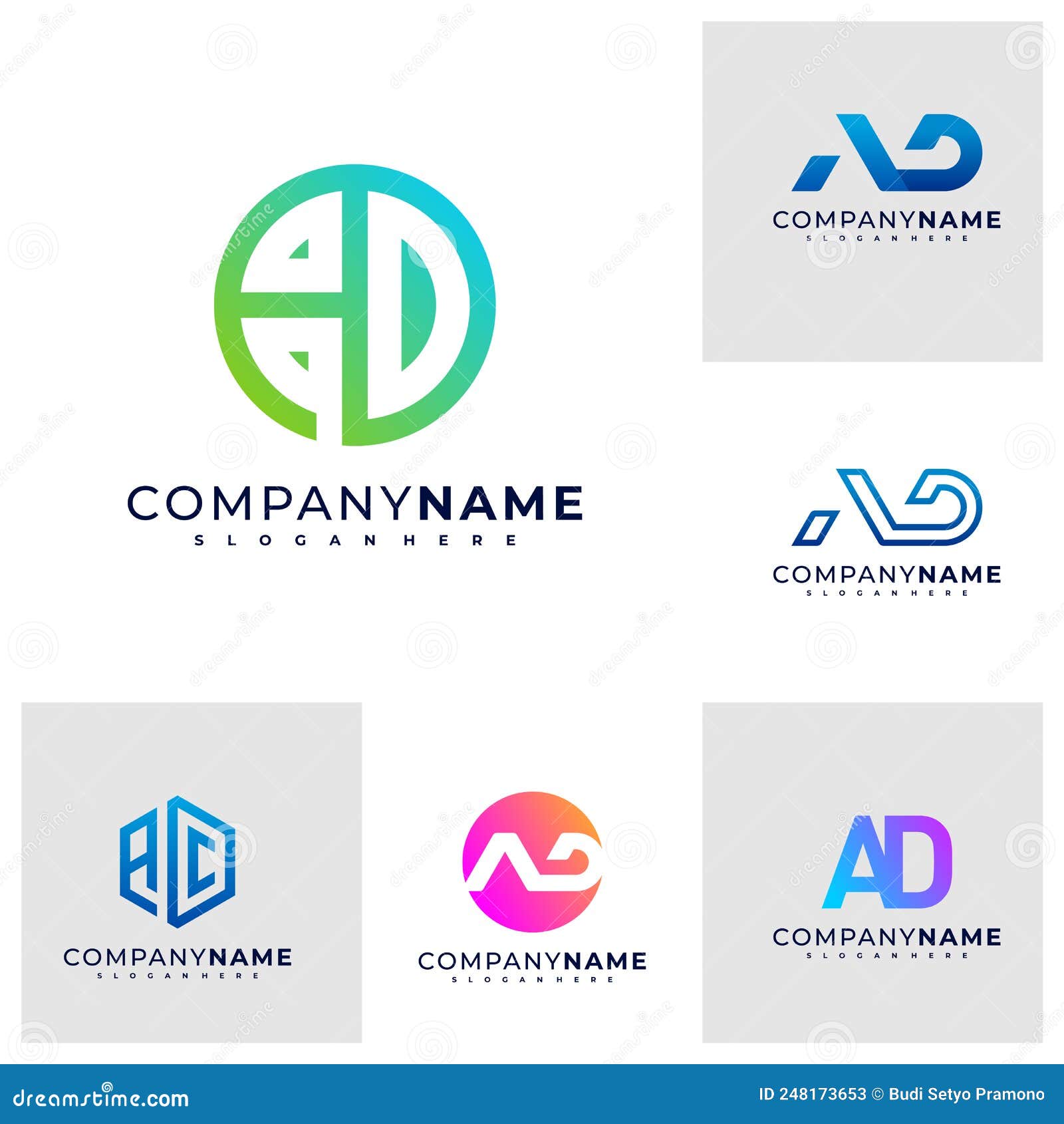 Set of Letter a D Logo Design Vector, Creative a D Logo Concepts ...