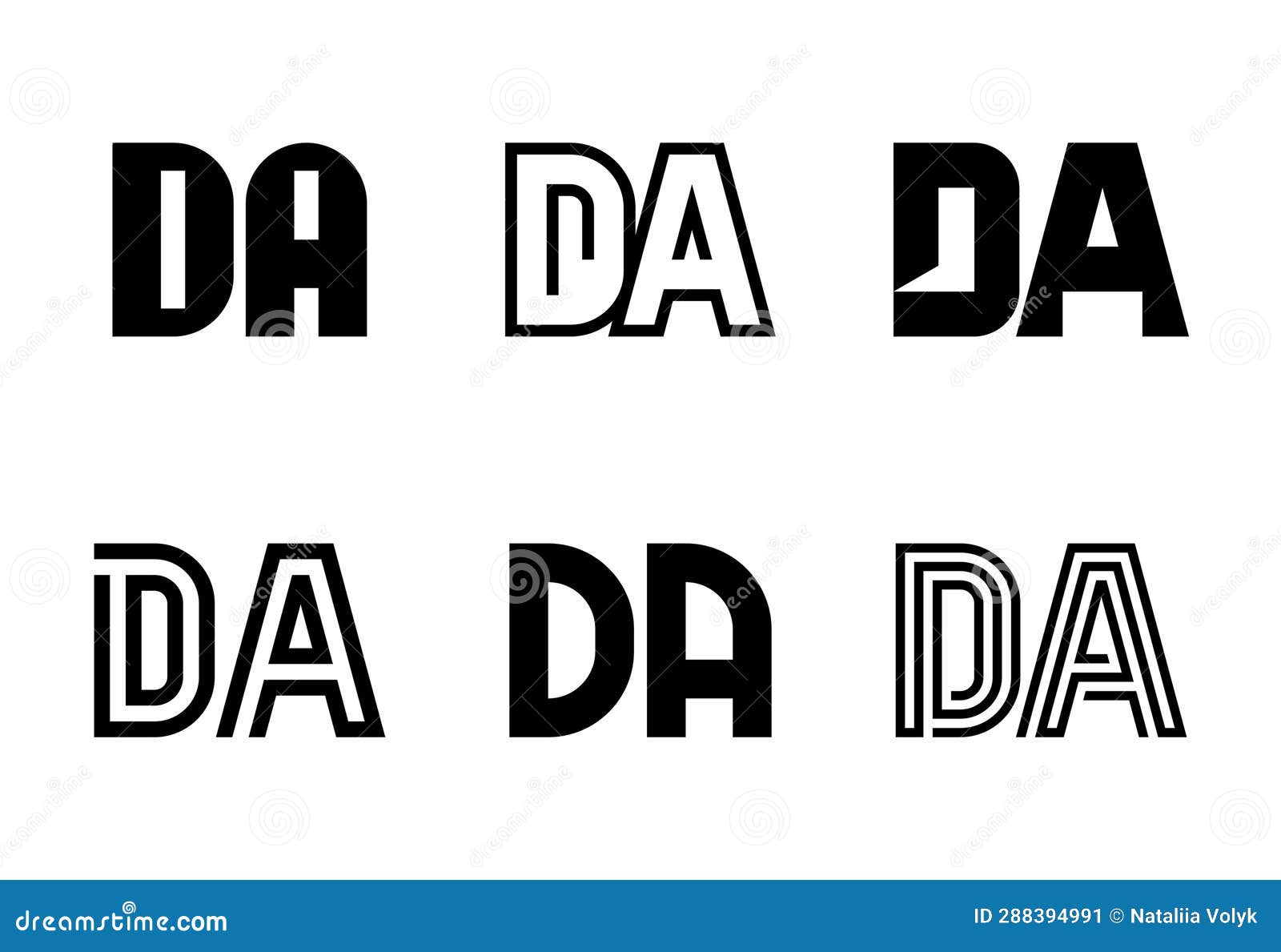 Set of letter DA logos stock illustration. Illustration of icon - 288394991