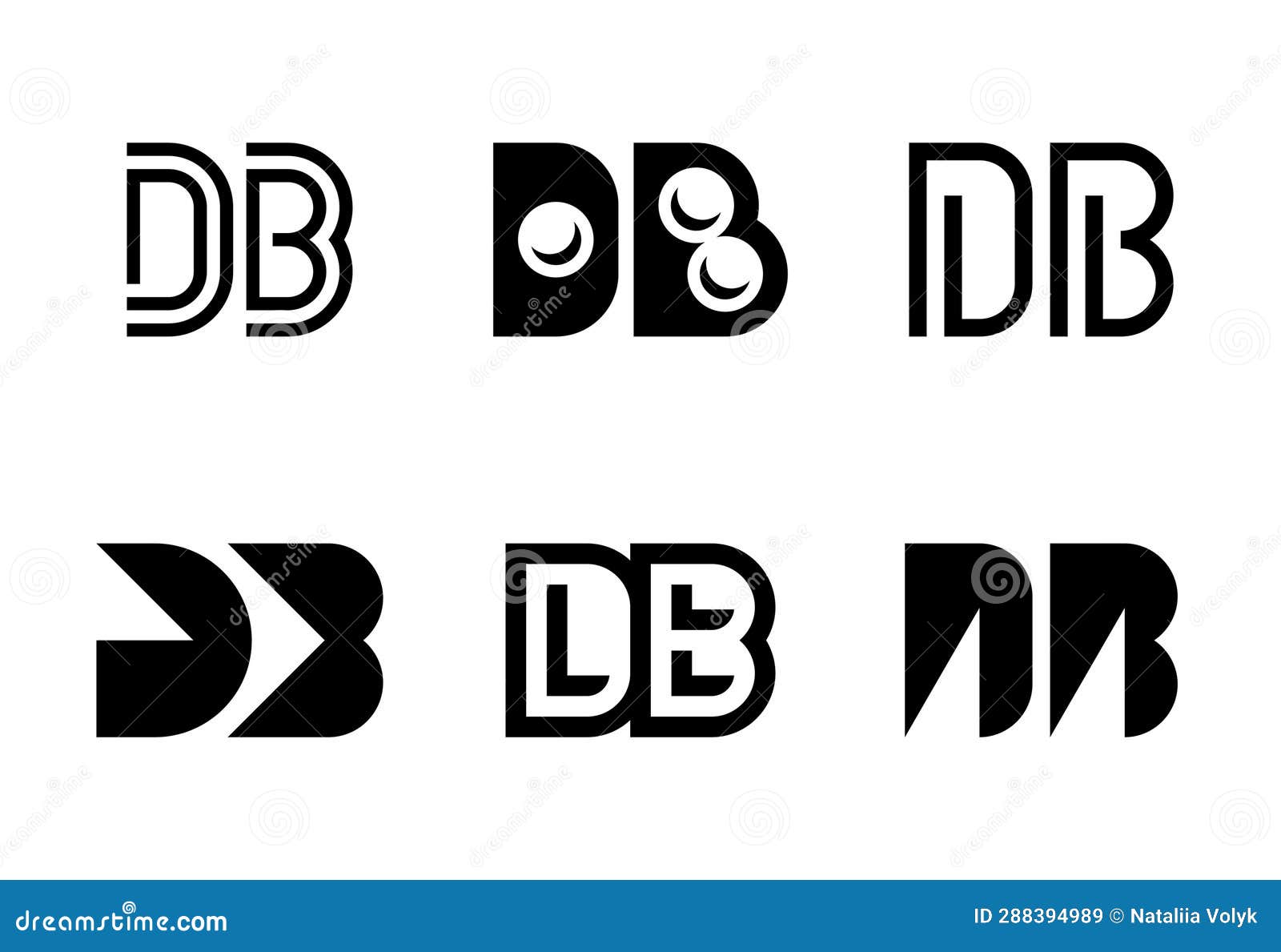 Set of letter DB logos stock illustration. Illustration of company ...