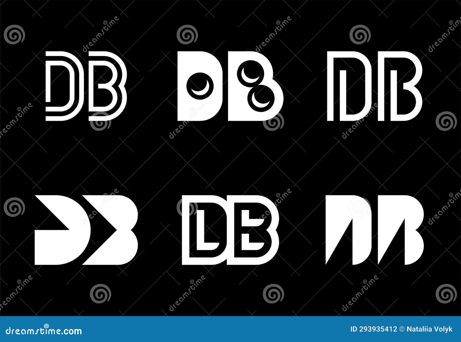 Set of letter DB logos stock vector. Illustration of circle - 293935412