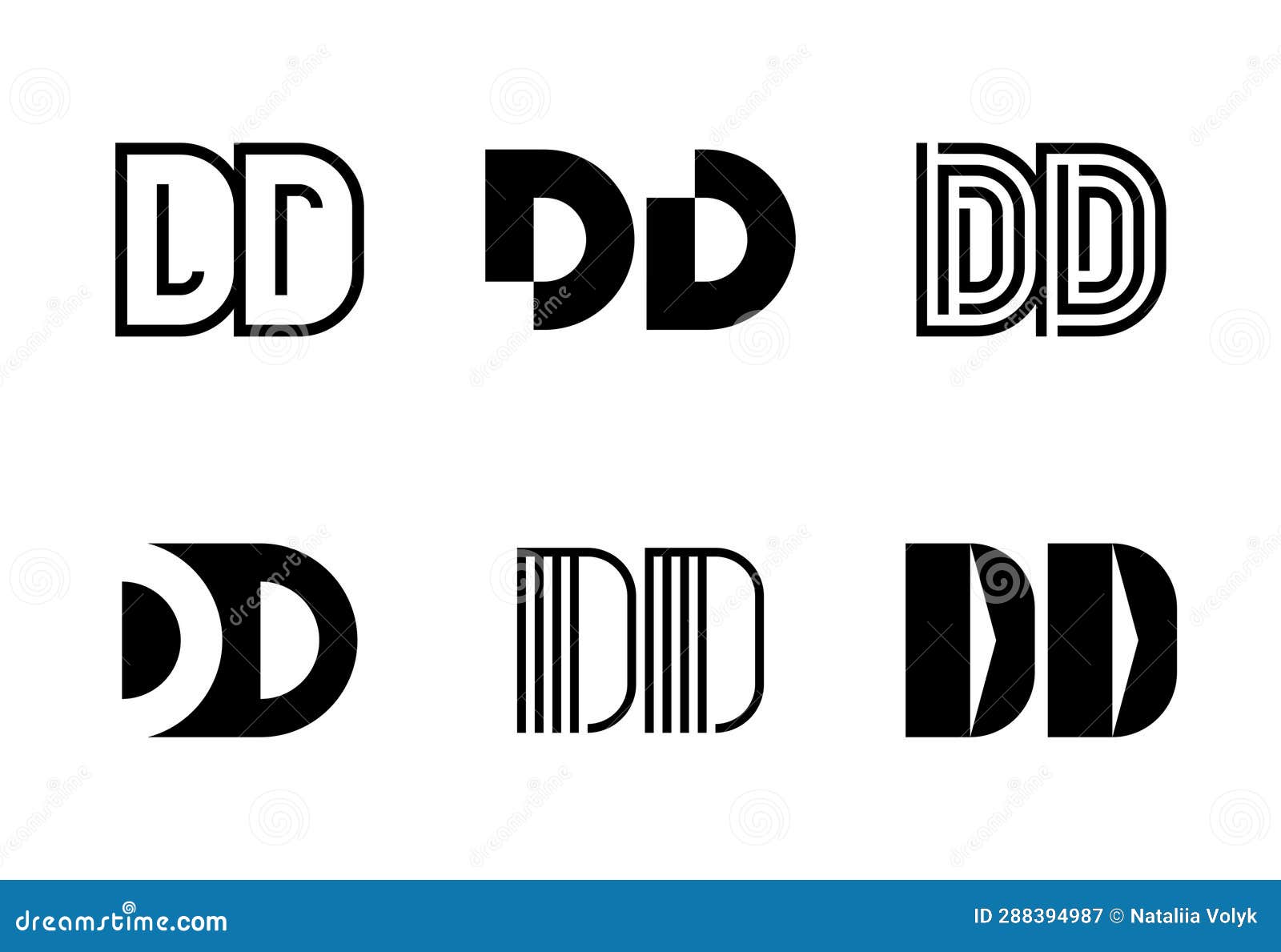 Set of letter DD logos stock vector. Illustration of circle - 288394987