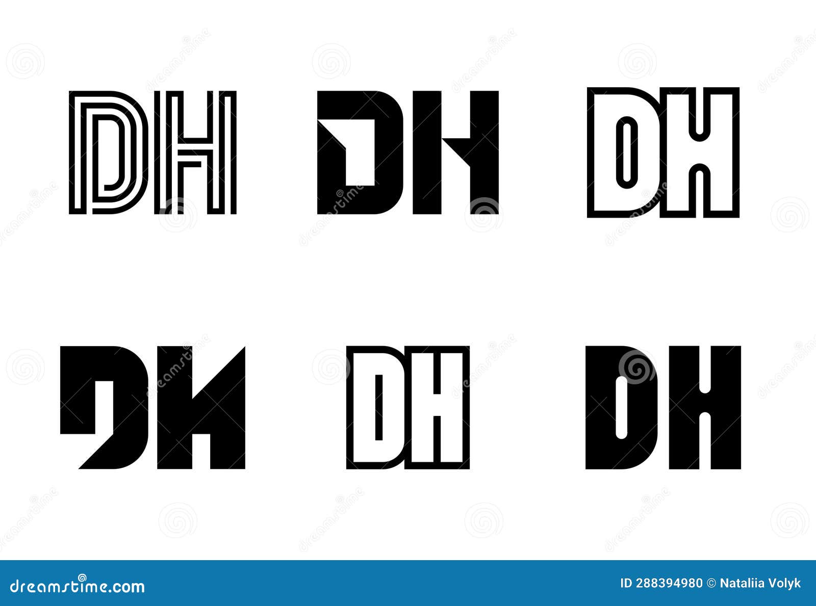 Set of letter DH logos stock illustration. Illustration of arrow ...
