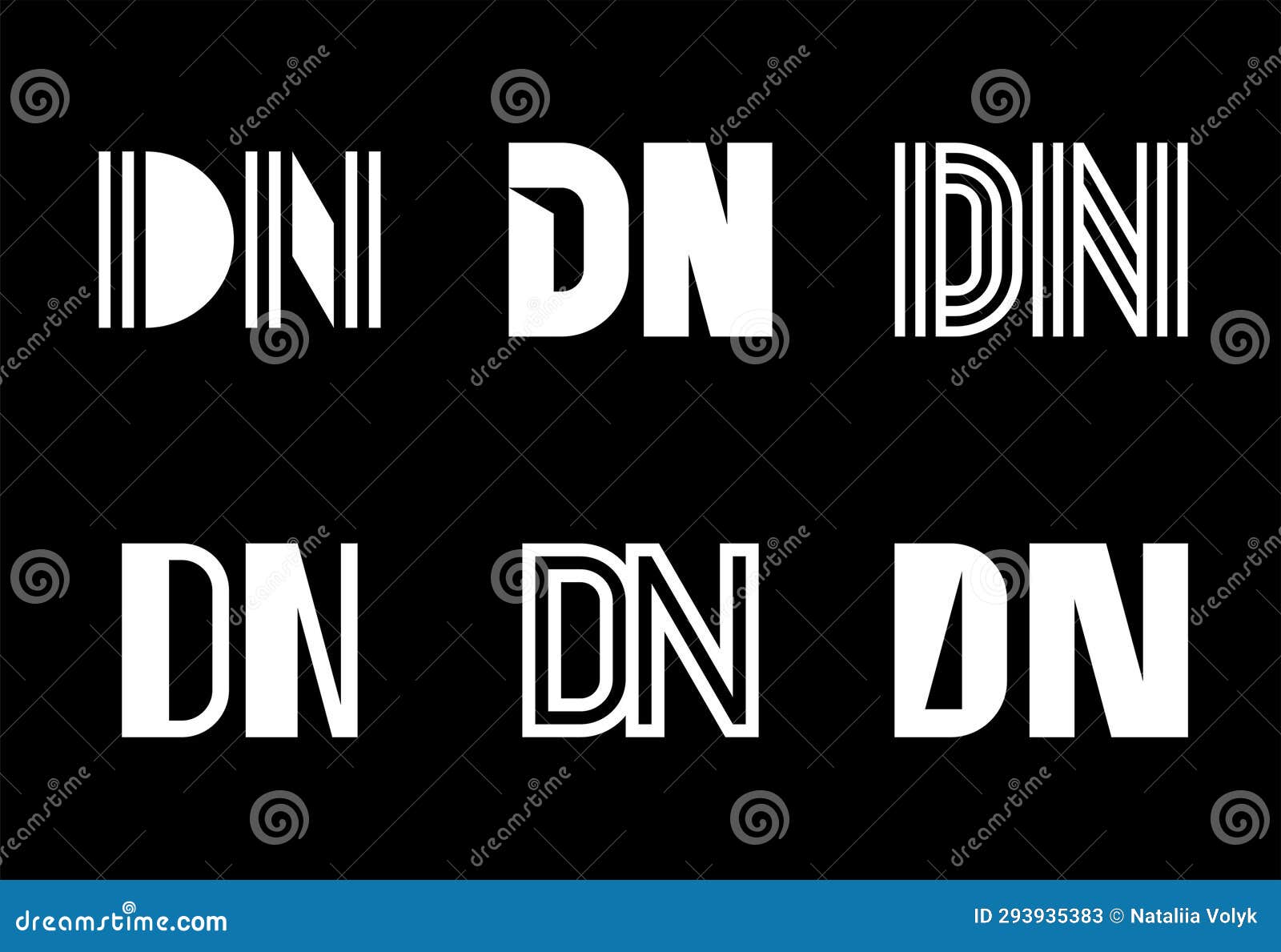 Set of letter DN logos stock vector. Illustration of button - 293935383
