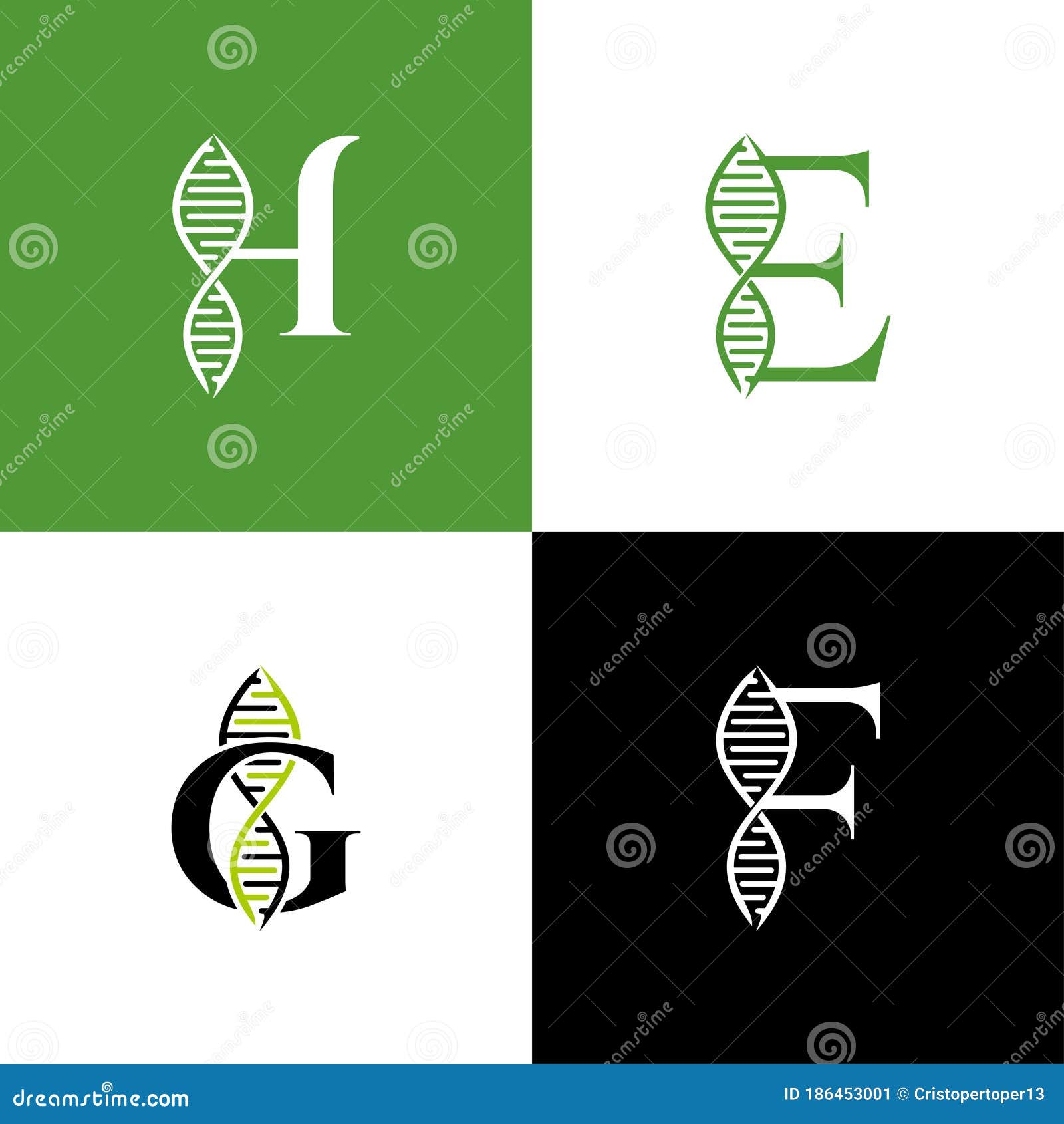 Set Letter DNA Logo Design Vector Stock Vector - Illustration of ...