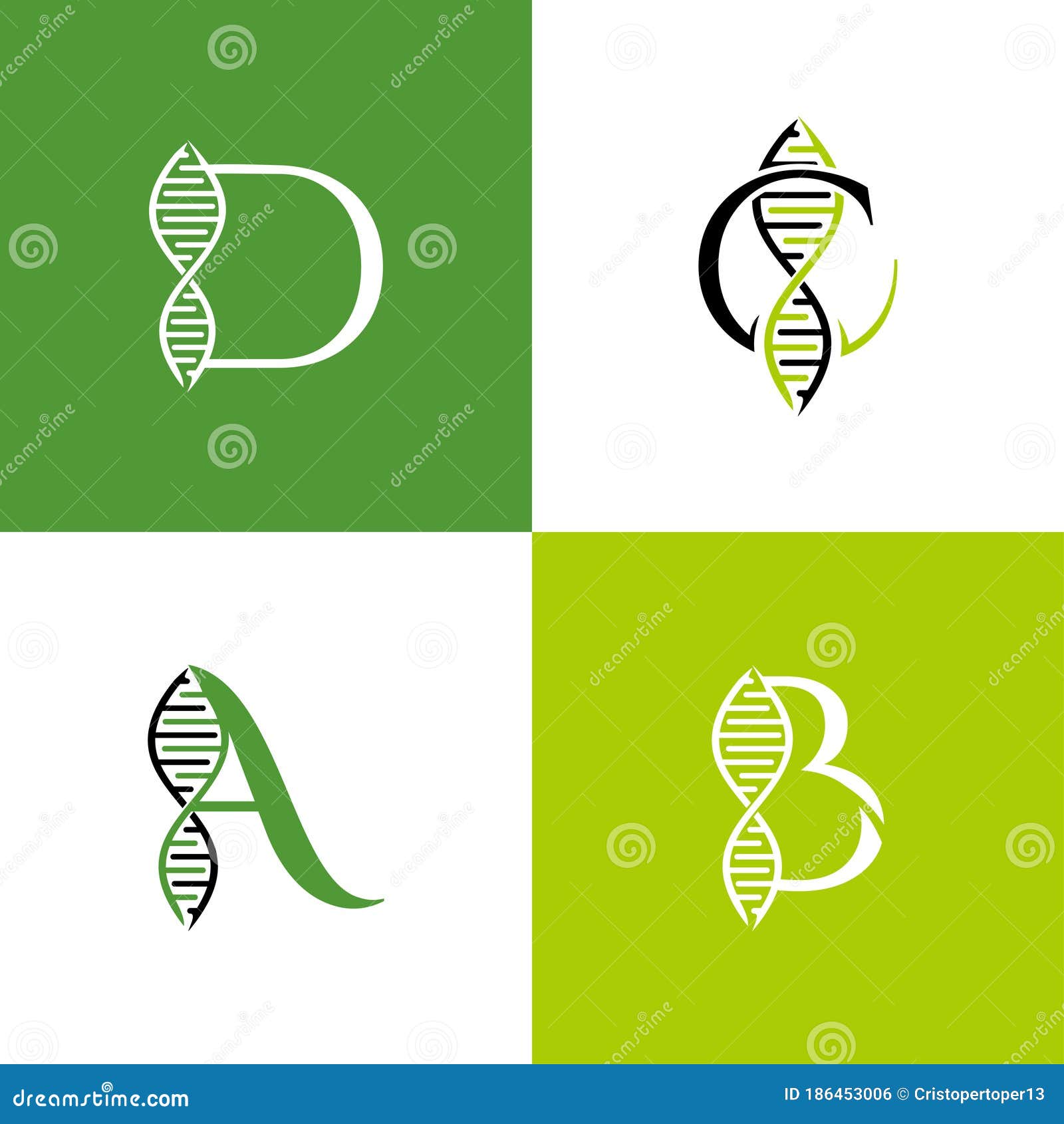 Set Letter DNA Logo Design Vector Stock Vector - Illustration of letter ...