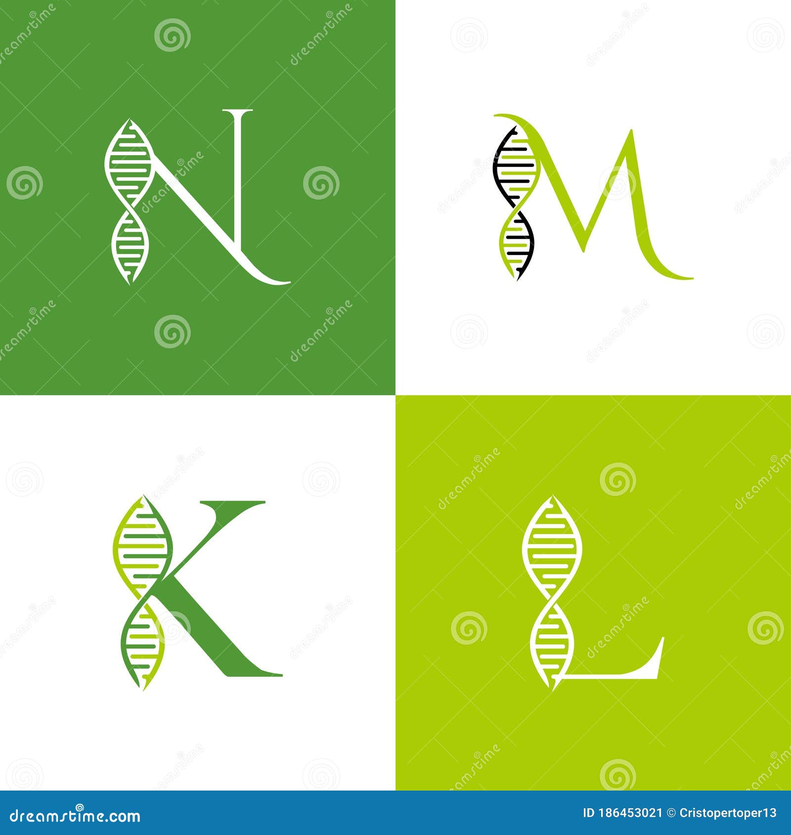 Set Letter DNA Logo Design Vector Stock Vector - Illustration of ...
