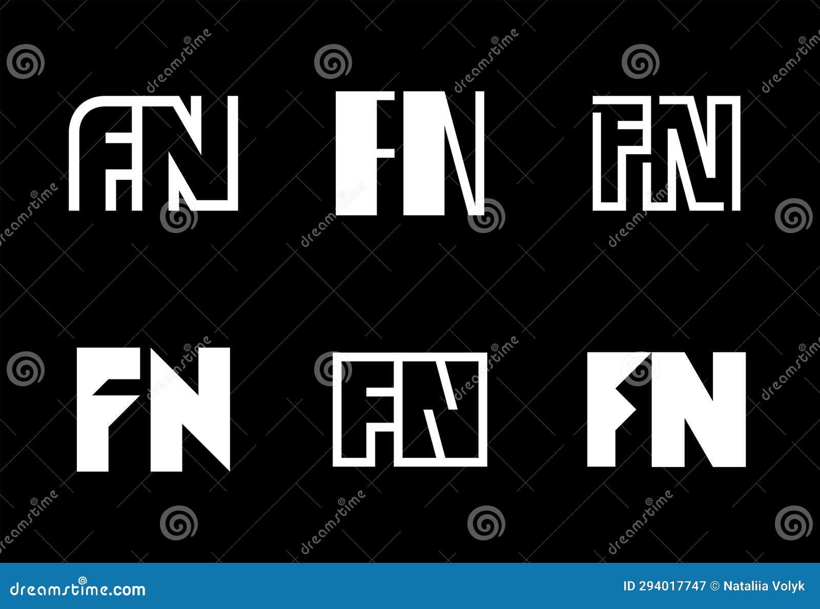 Set of letter FN logos stock vector. Illustration of collection - 294017747