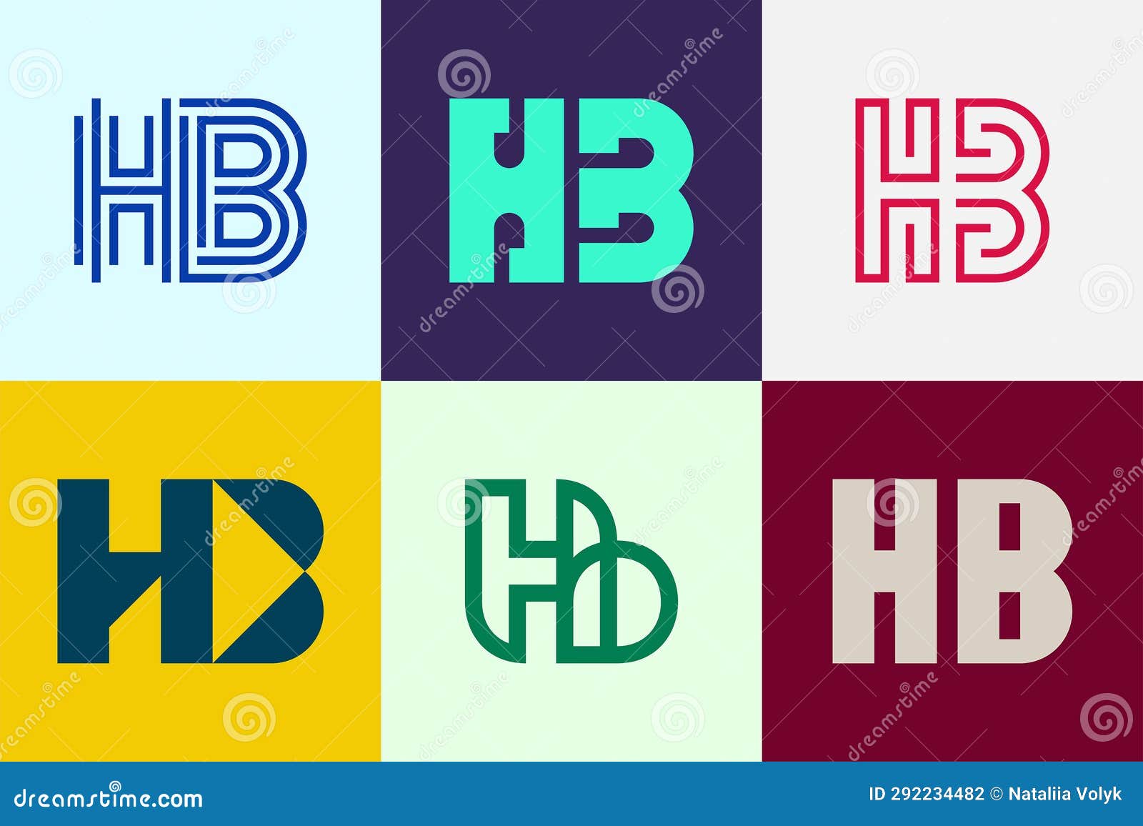 Set of letter HB logos stock illustration. Illustration of element ...
