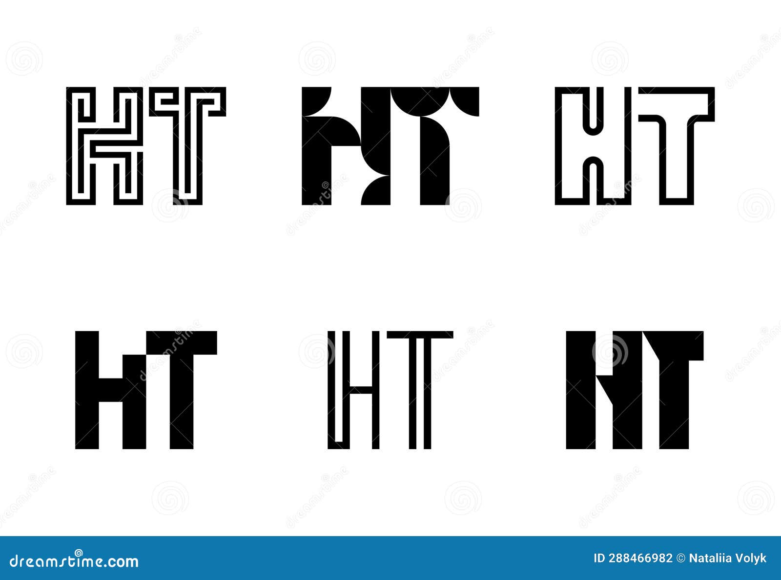 Set of letter HT logos stock illustration. Illustration of badge ...