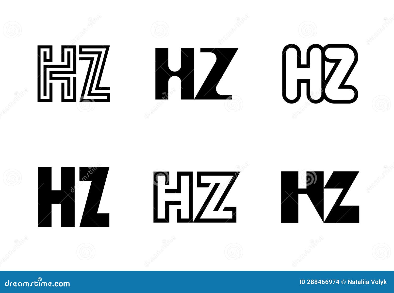 Set of letter HZ logos stock vector. Illustration of huge - 288466974