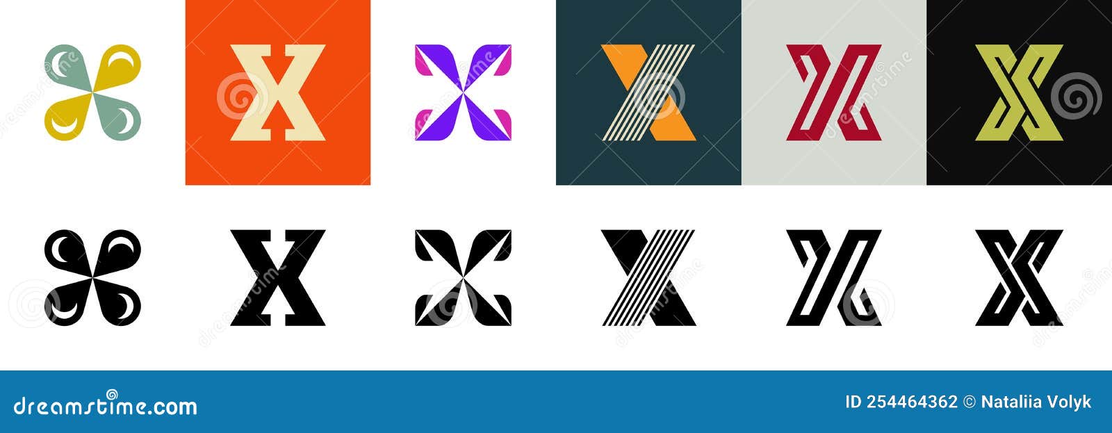 Set of Letter X. Icon Design Stock Vector - Illustration of elements ...