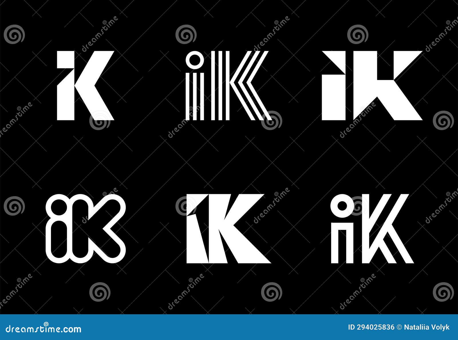 Set of letter IK logos stock vector. Illustration of emblem - 294025836