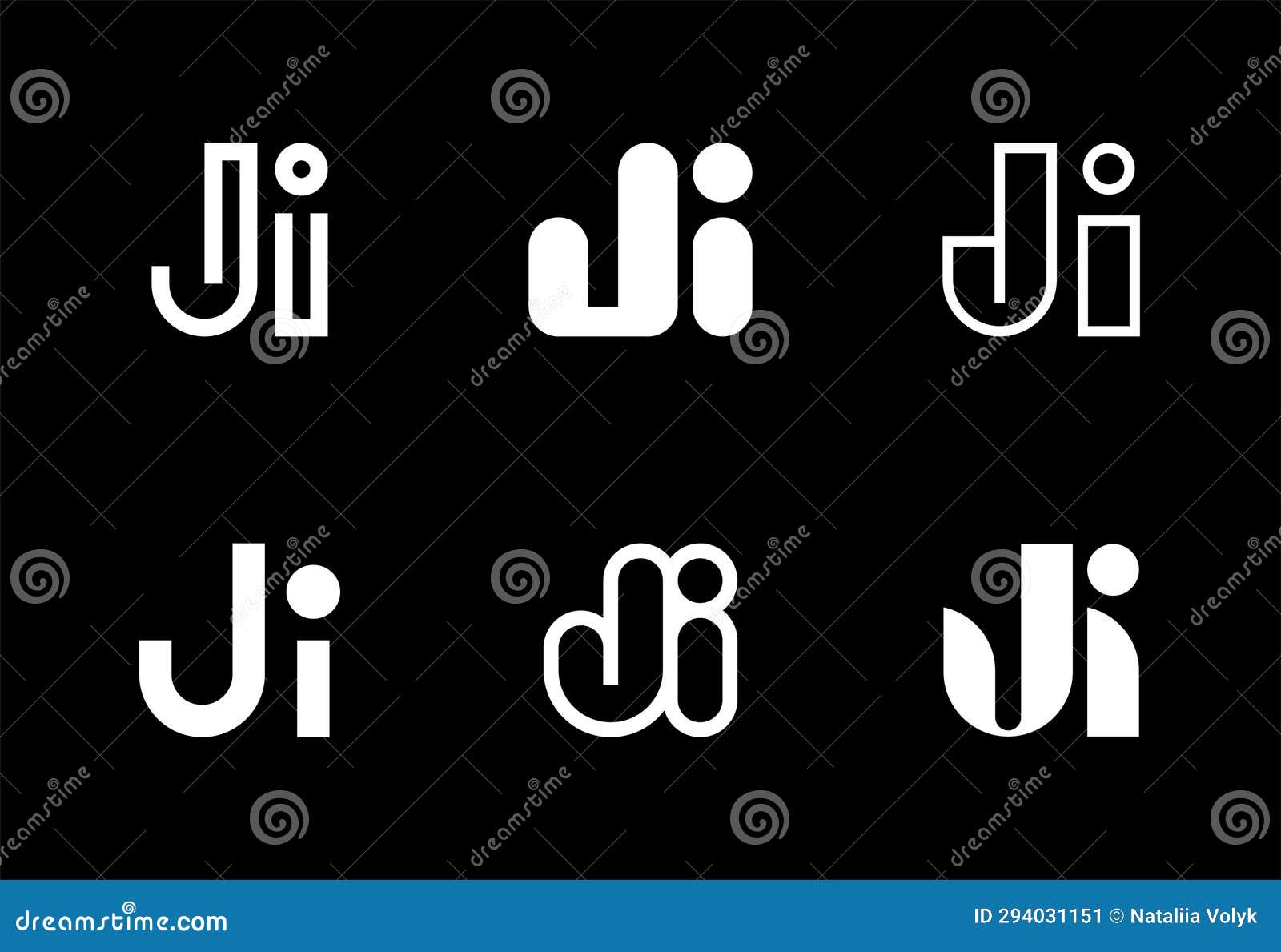 Set of letter JI logos stock vector. Illustration of circle - 294031151