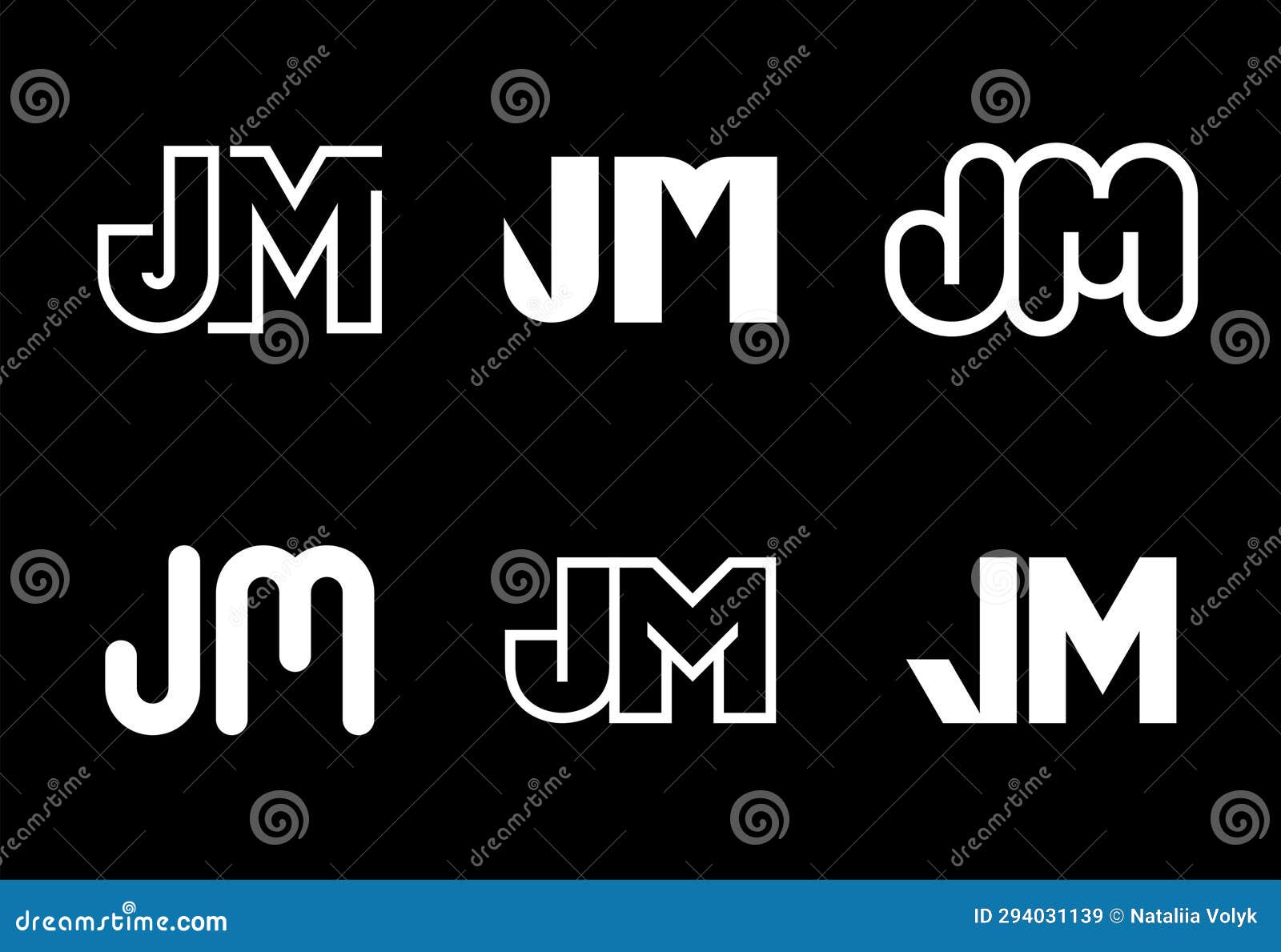 Set of letter JM logos stock vector. Illustration of badge - 294031139