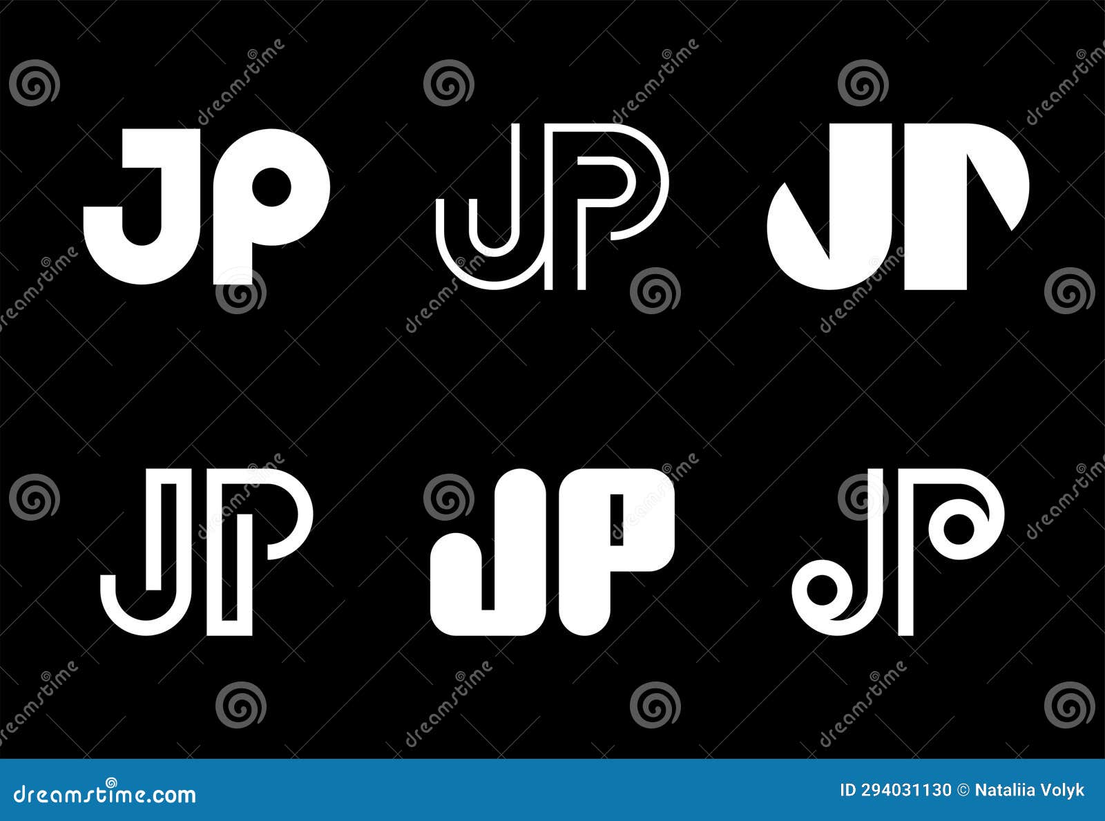 Set of letter JP logos stock vector. Illustration of large - 294031130