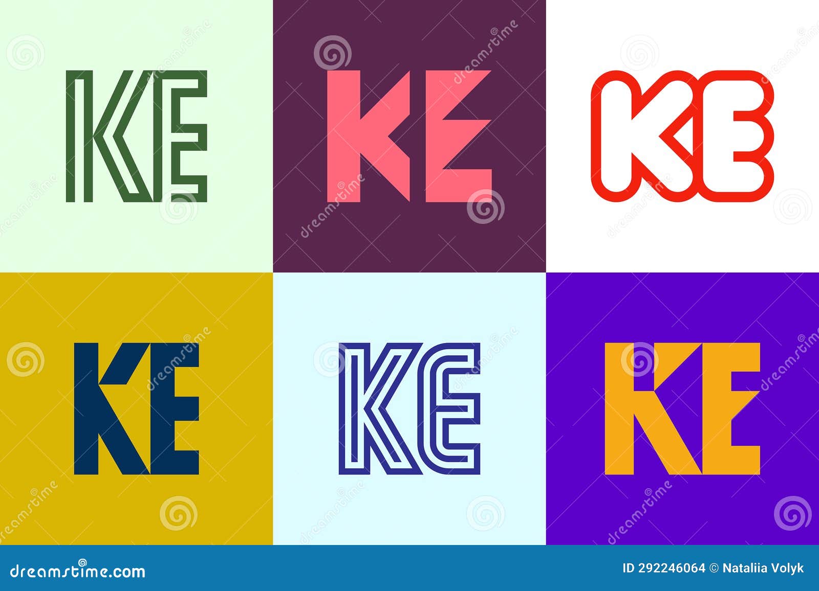 Set of letter KE logos stock illustration. Illustration of curve ...